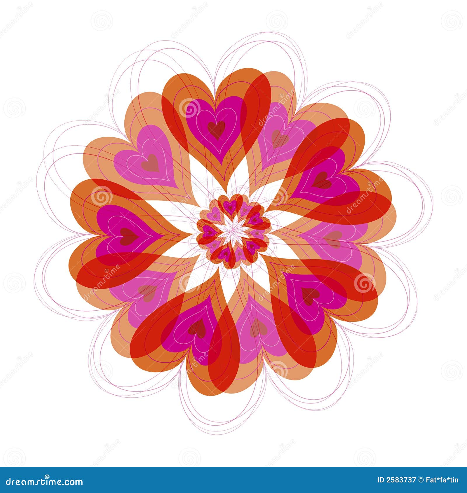 Flower hearts bloom stock vector. Illustration of colourful - 2583737