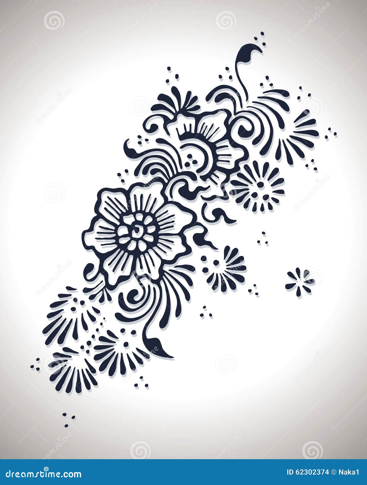 Flower Henna Design stock illustration. Illustration of abstract - 62302374