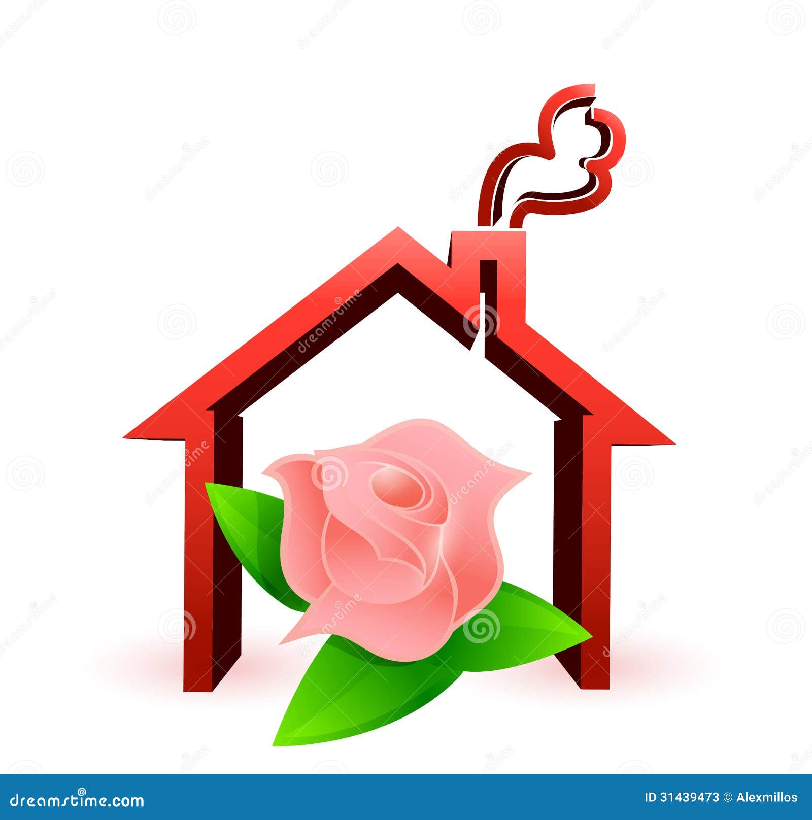 Flower House Illustration Design Stock Illustration - Illustration of ...