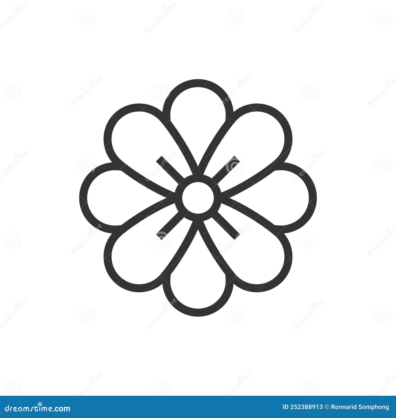 Flower Icon Line Vector Illustration Stock Vector - Illustration of ...