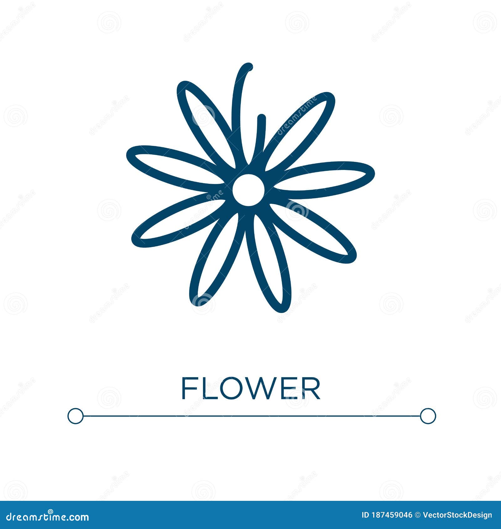 Flower Icon. Linear Vector Illustration. Outline Flower Icon Vector ...