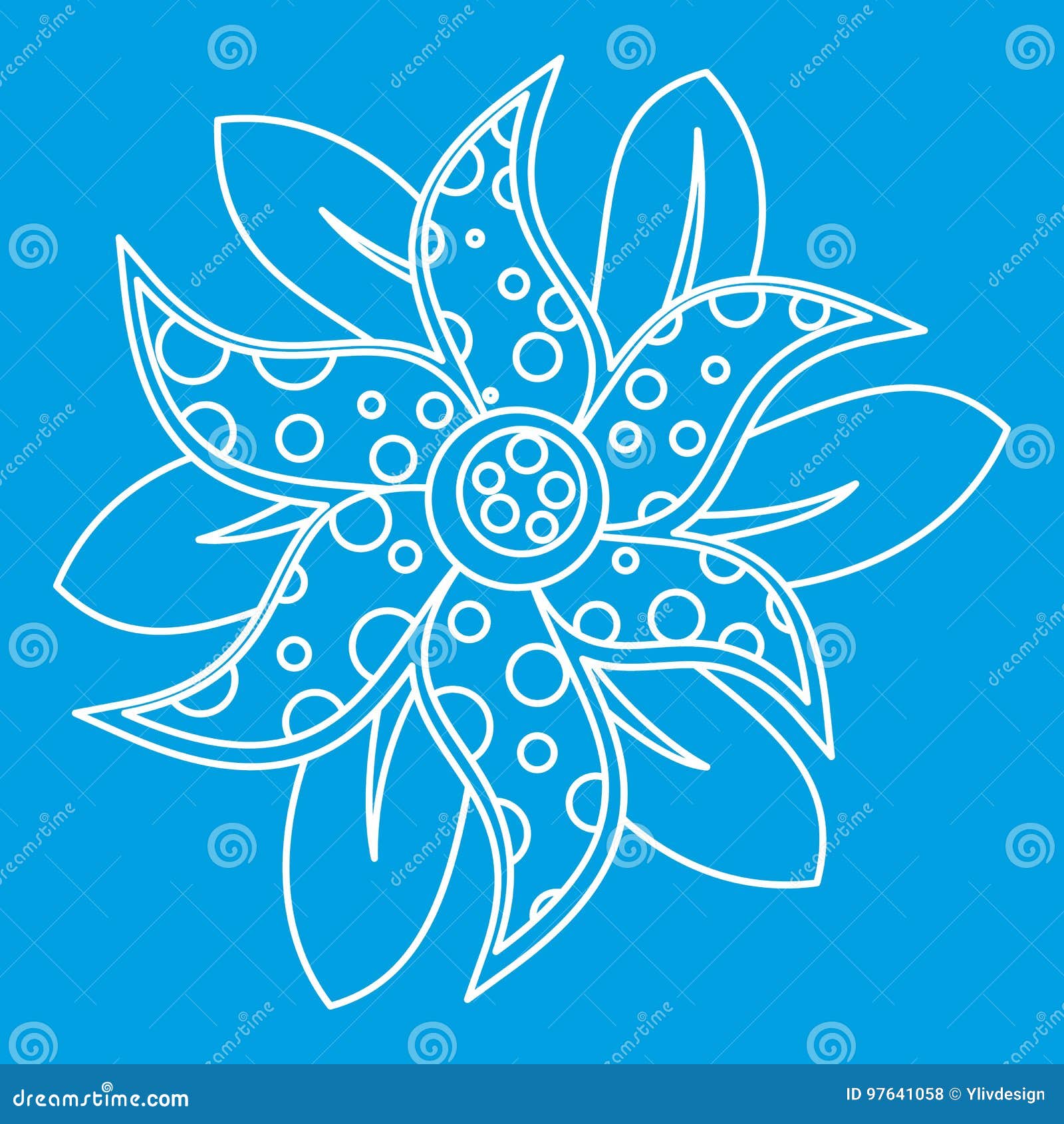 Flower icon, outline style stock vector. Illustration of isolated ...