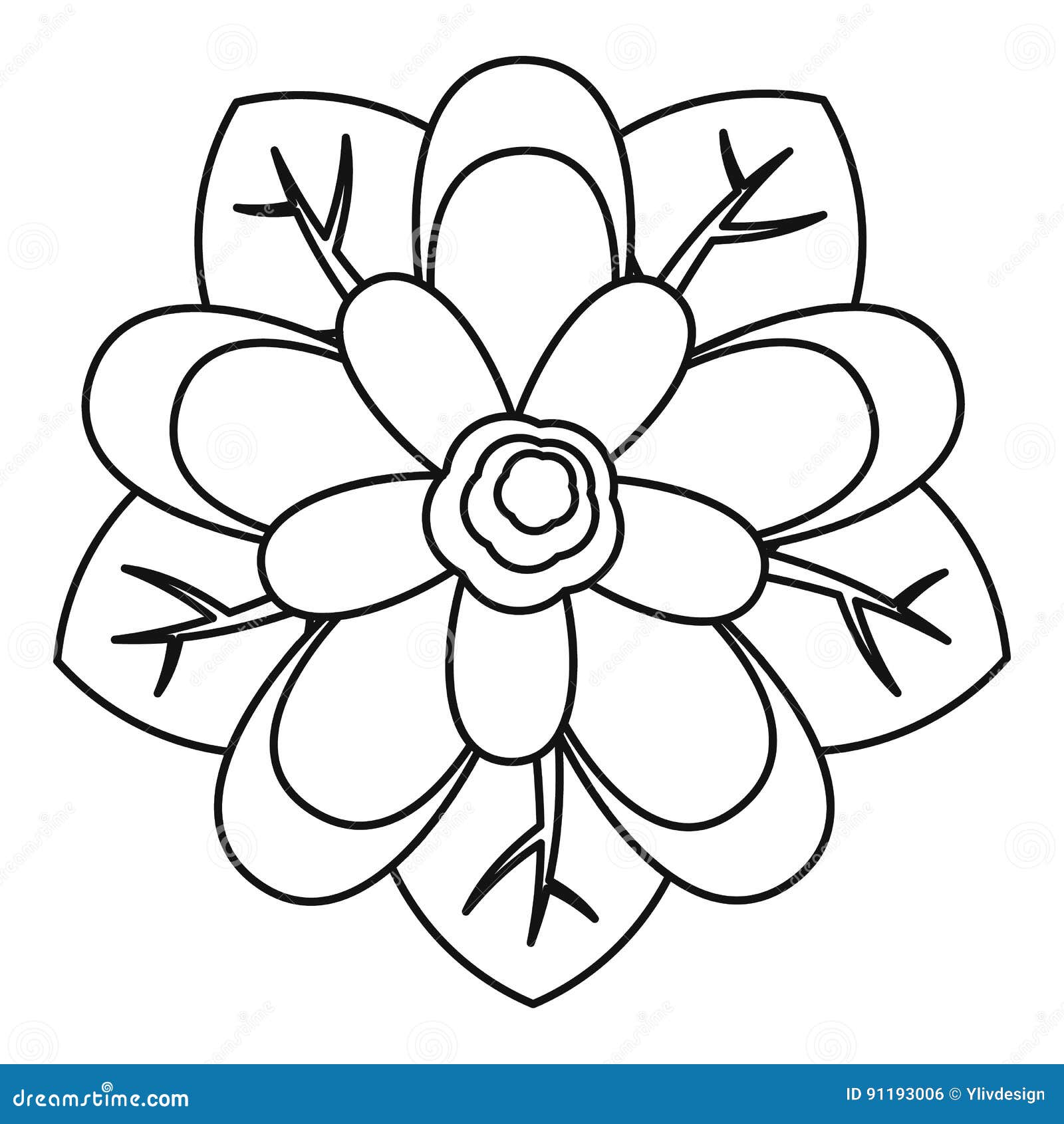 Flower icon, outline style stock vector. Illustration of object - 91193006