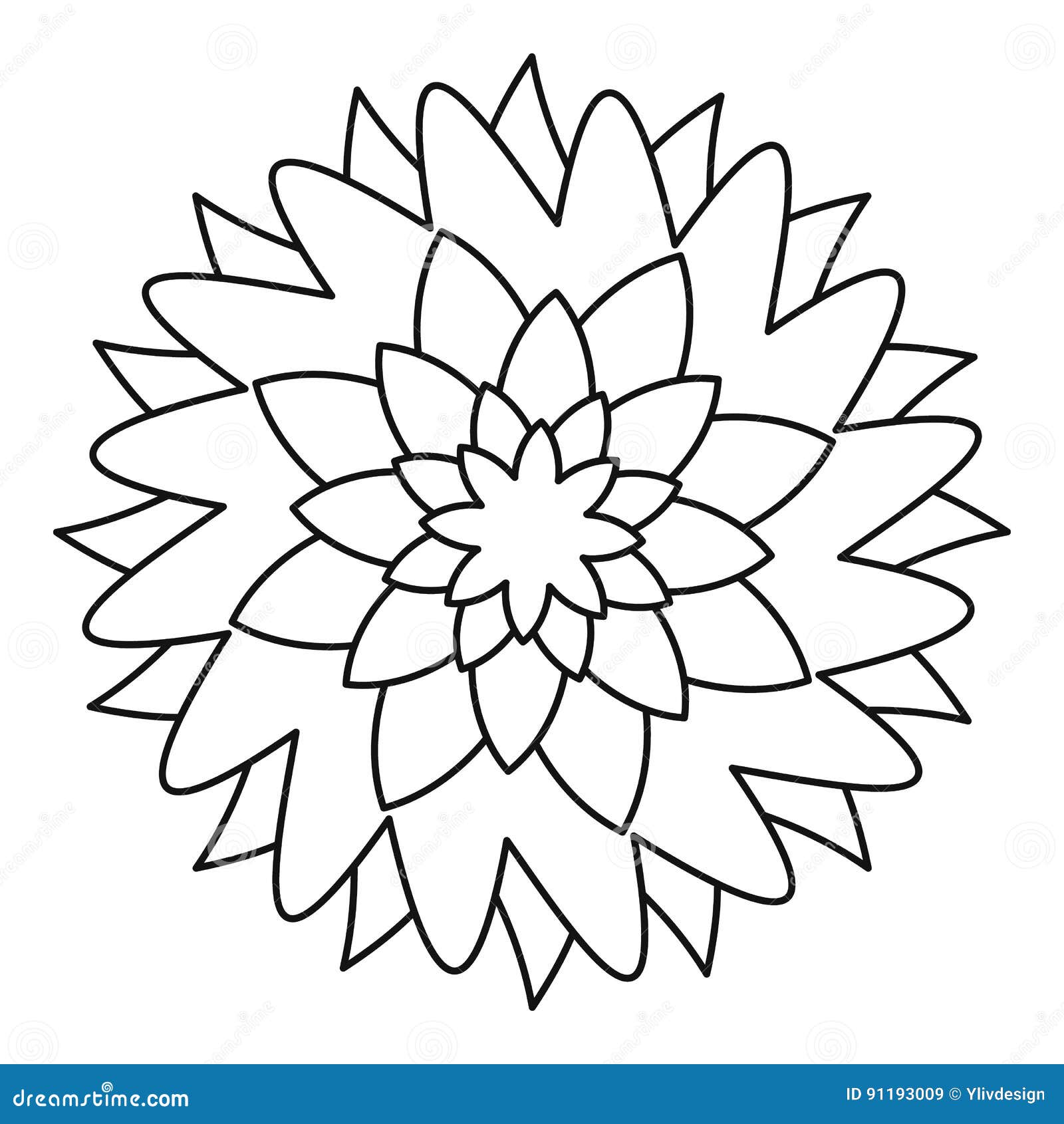 Flower icon, outline style stock vector. Illustration of love - 91193009