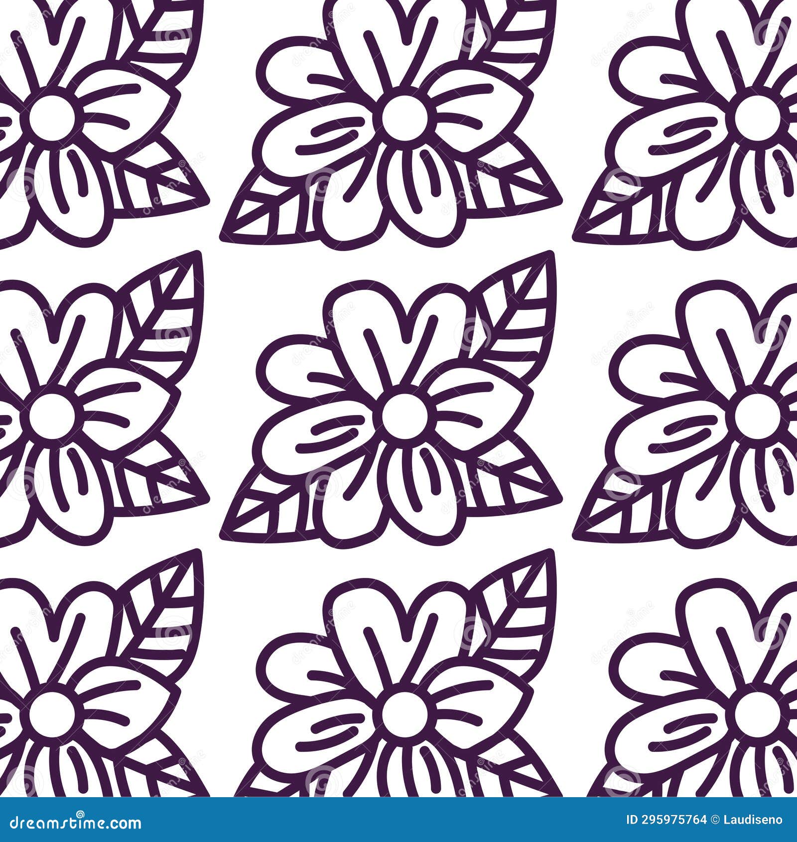Flower Icon Seamless Pattern Background Vector Stock Illustration ...