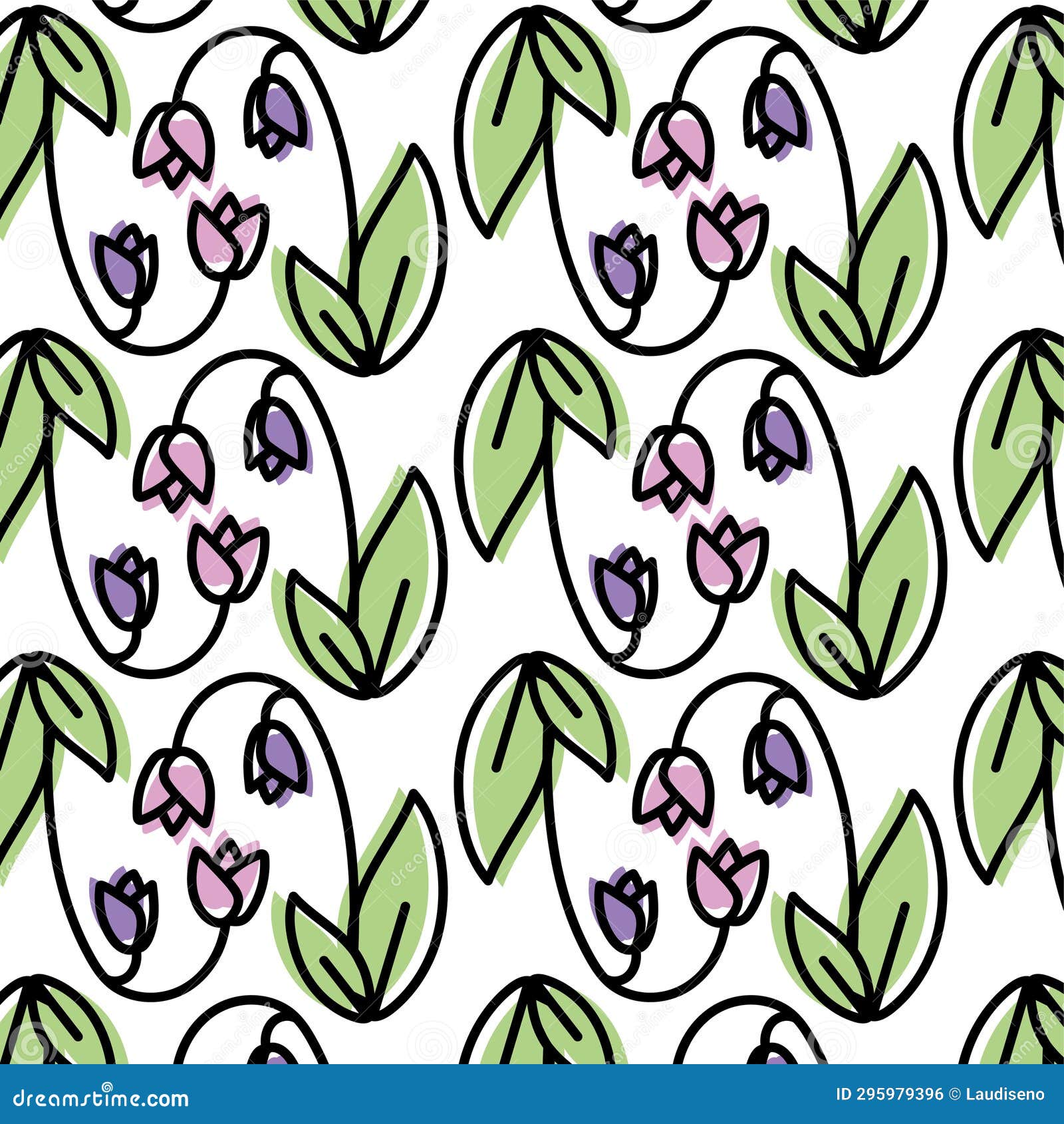 Flower Icon Seamless Pattern Background Vector Stock Illustration ...