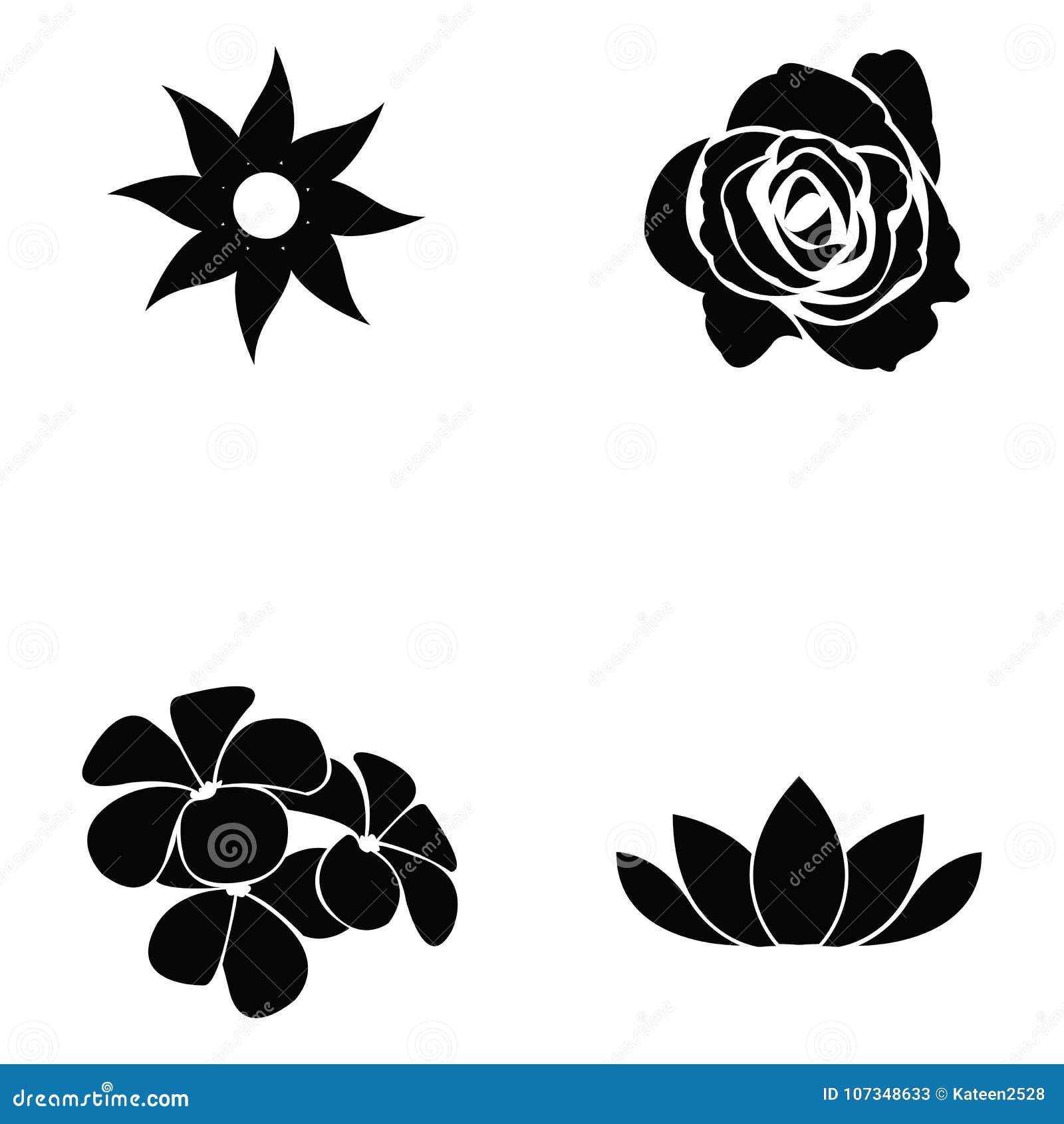 Flower icon set stock vector. Illustration of plant - 107348633