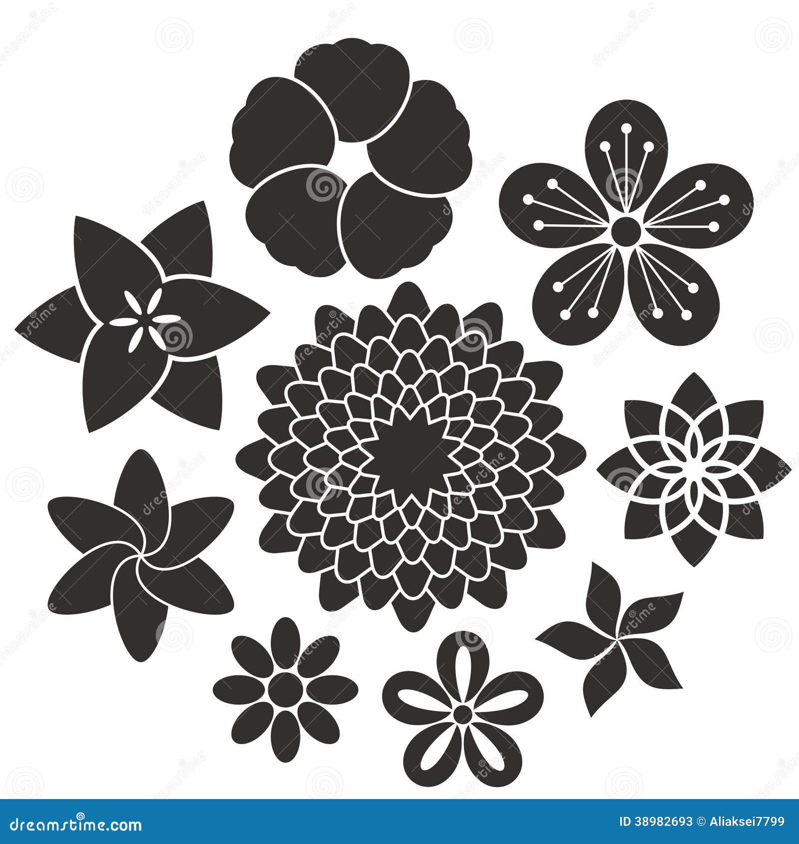Icon Set Of Flower. Editable Vector Pictograms Isolated On A White ...