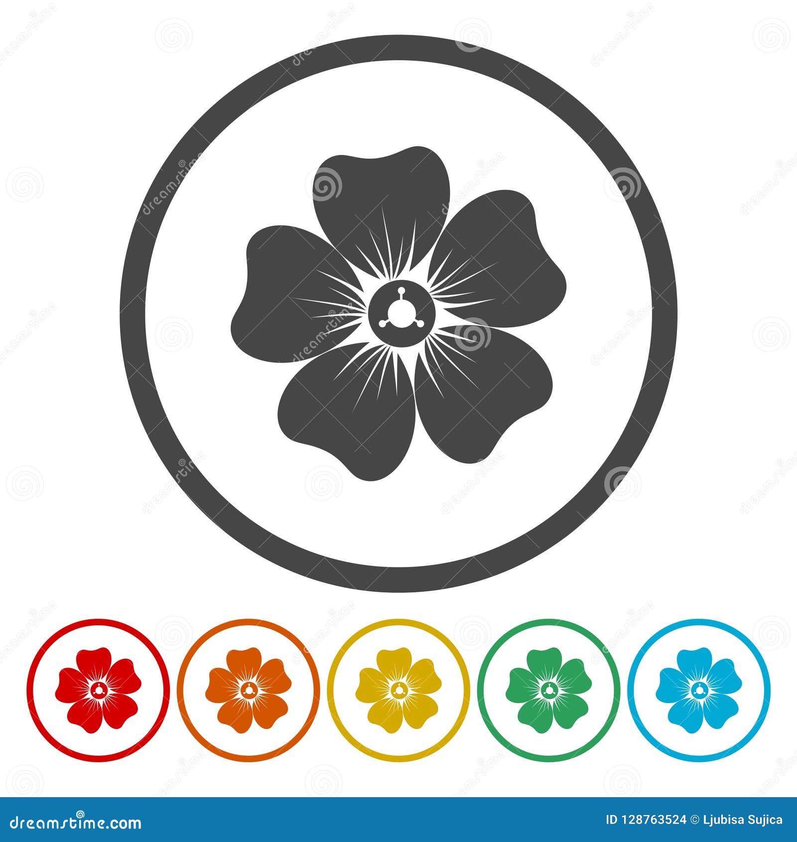 Flower icon set stock vector. Illustration of herbs - 128763524