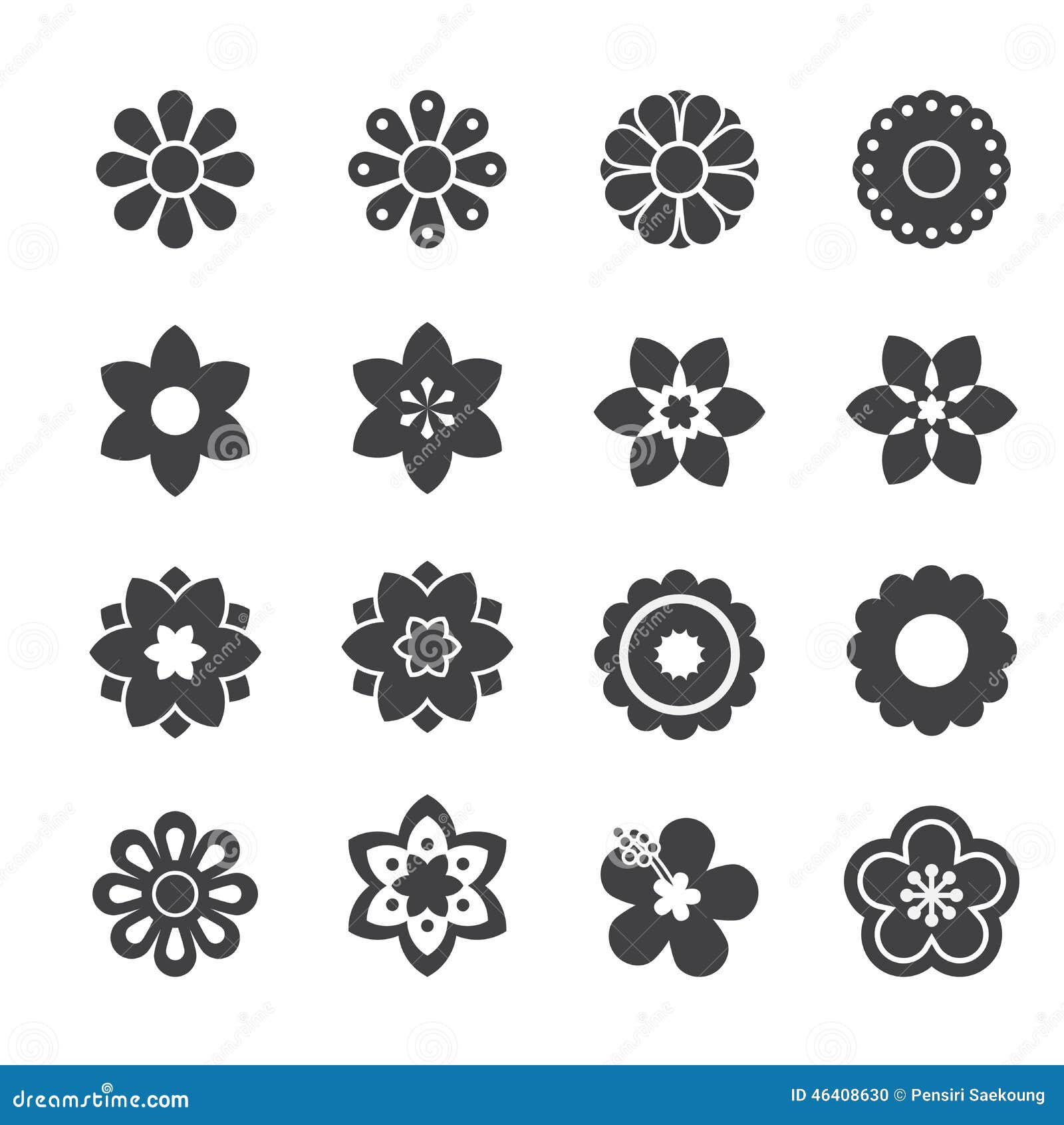 Flower icon stock vector. Illustration of hipster, blossom - 46408630