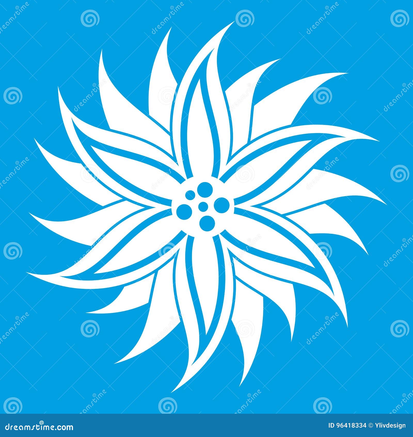 Flower icon white stock vector. Illustration of object - 96418334