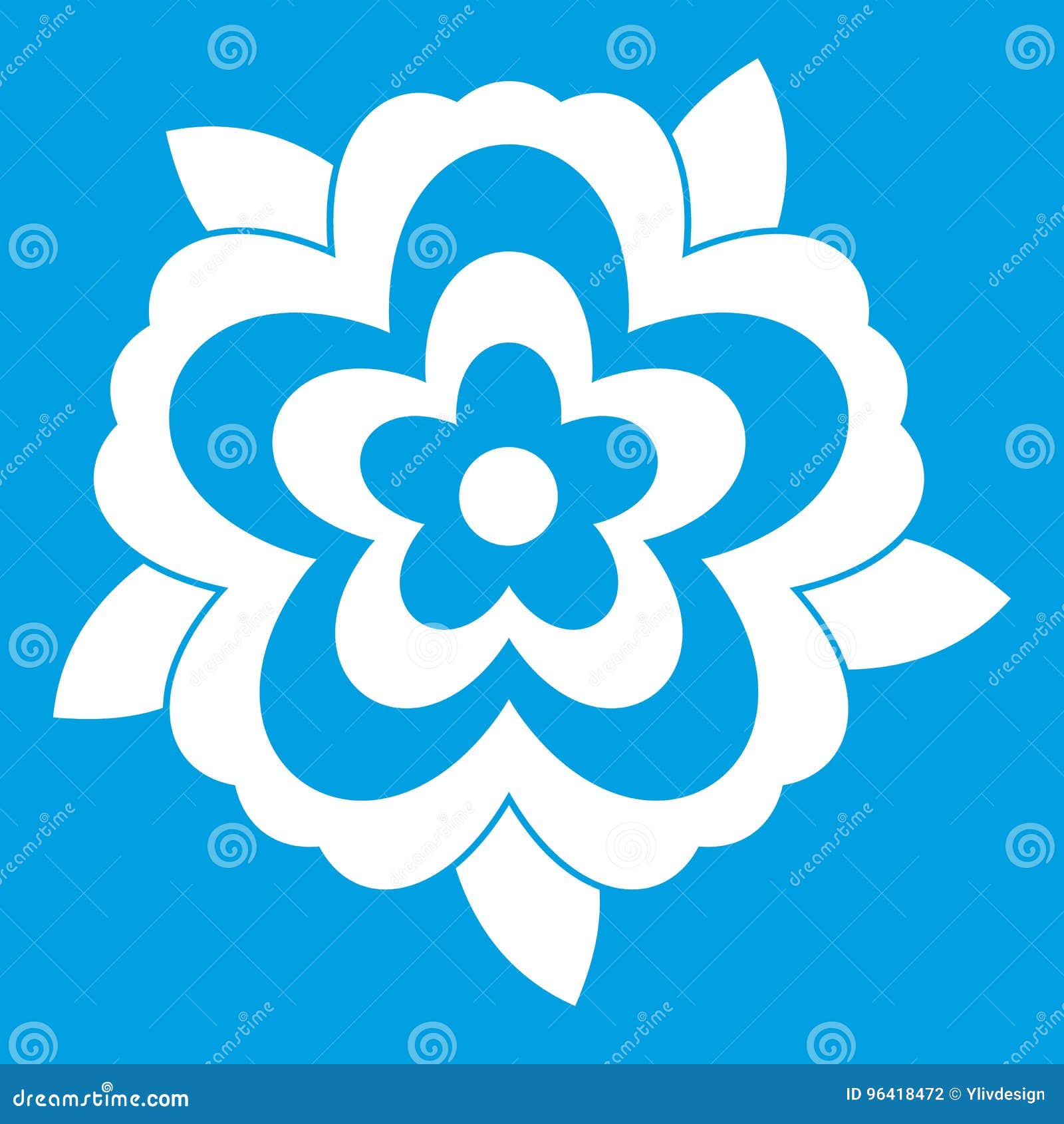Flower icon white stock vector. Illustration of event - 96418472