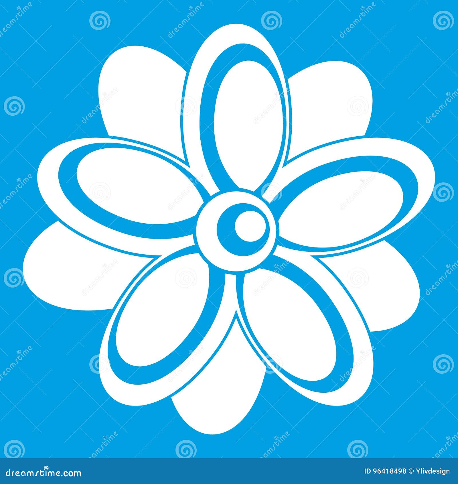 Flower icon white stock vector. Illustration of blossom - 96418498