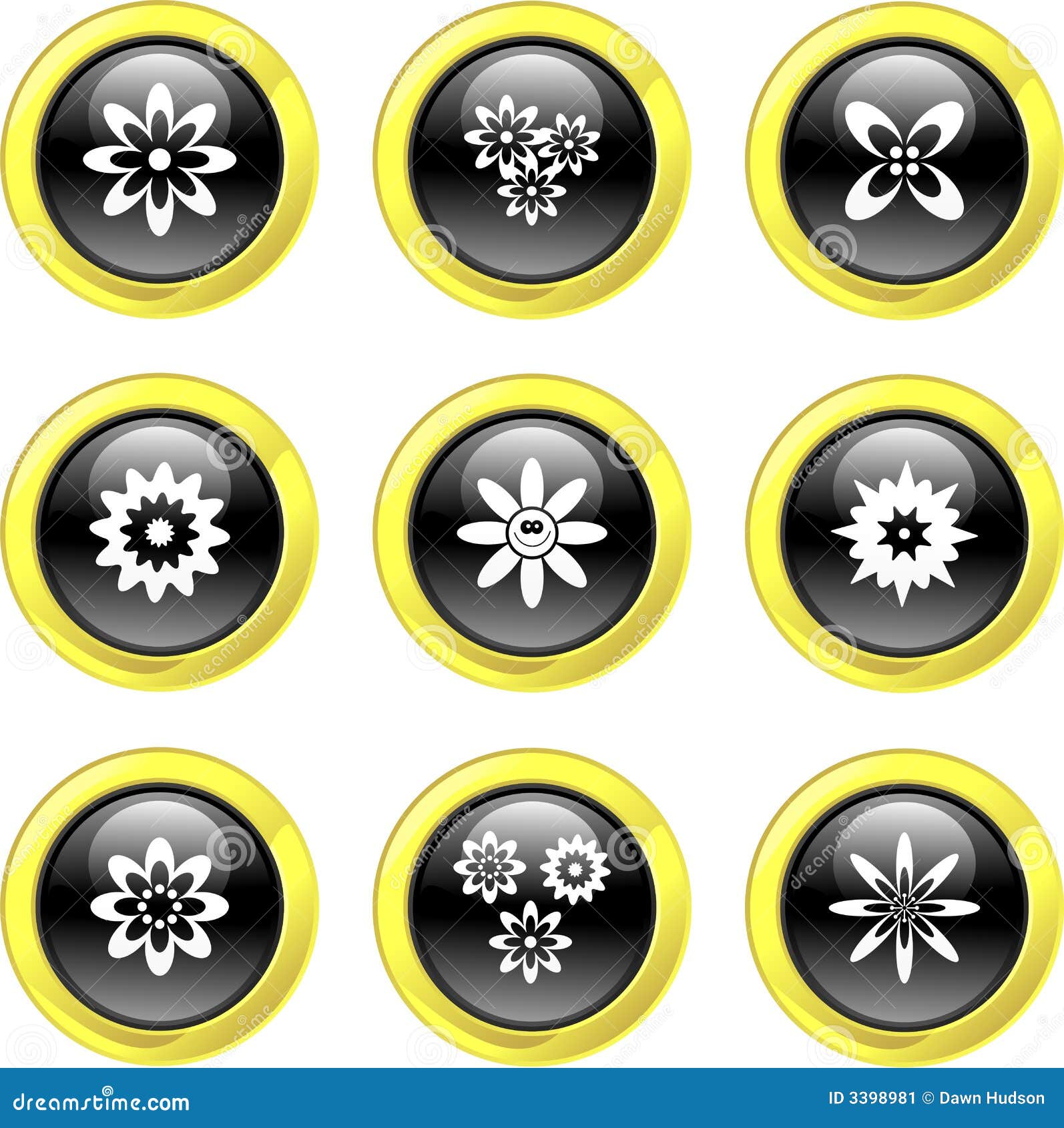 Flower Icons For Pattern Cartoon Vector | CartoonDealer.com #85072707