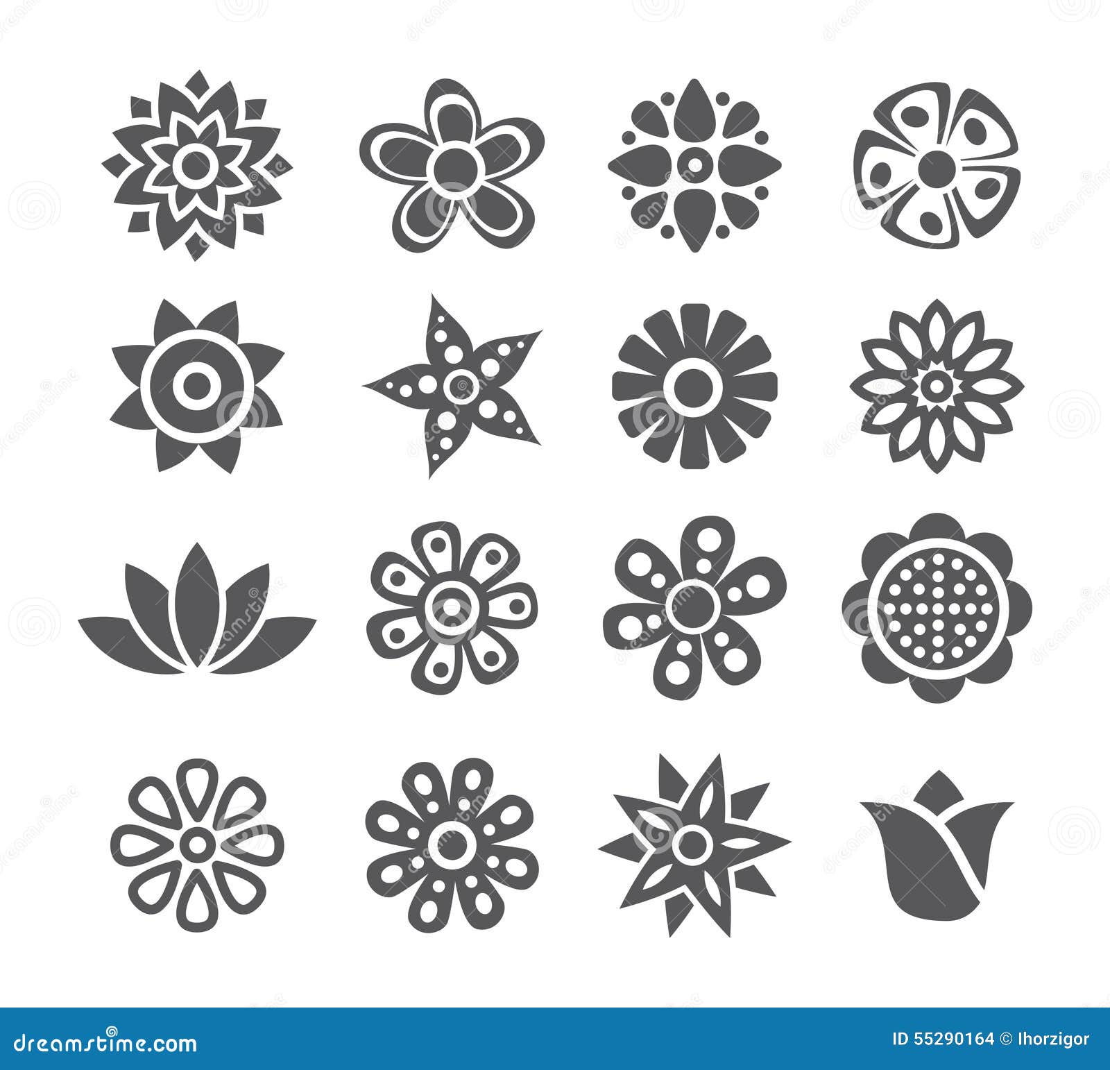 Flower icons stock vector. Illustration of clip, graphic - 55290164