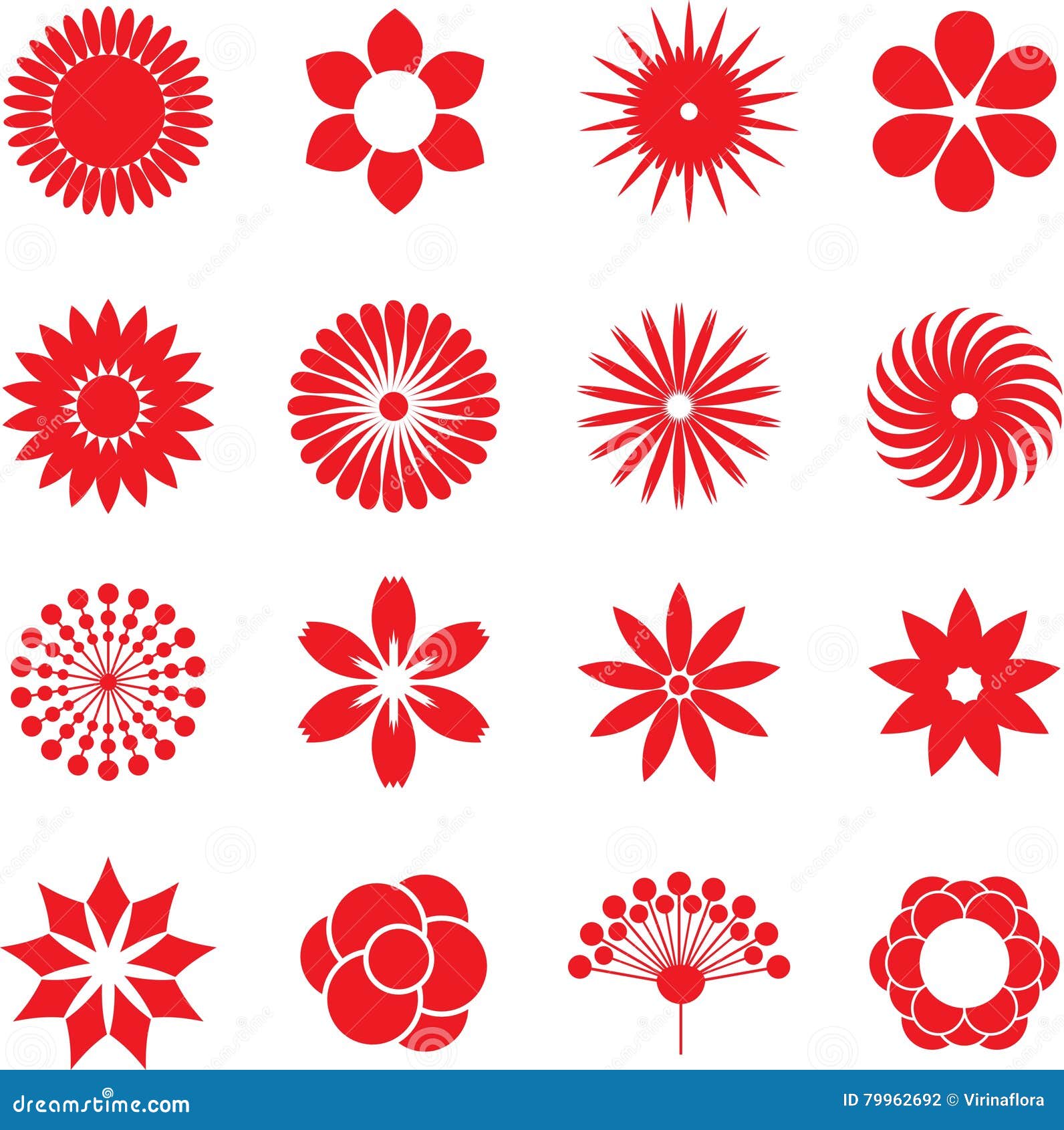 Flower icons stock vector. Illustration of drawing, lily - 79962692