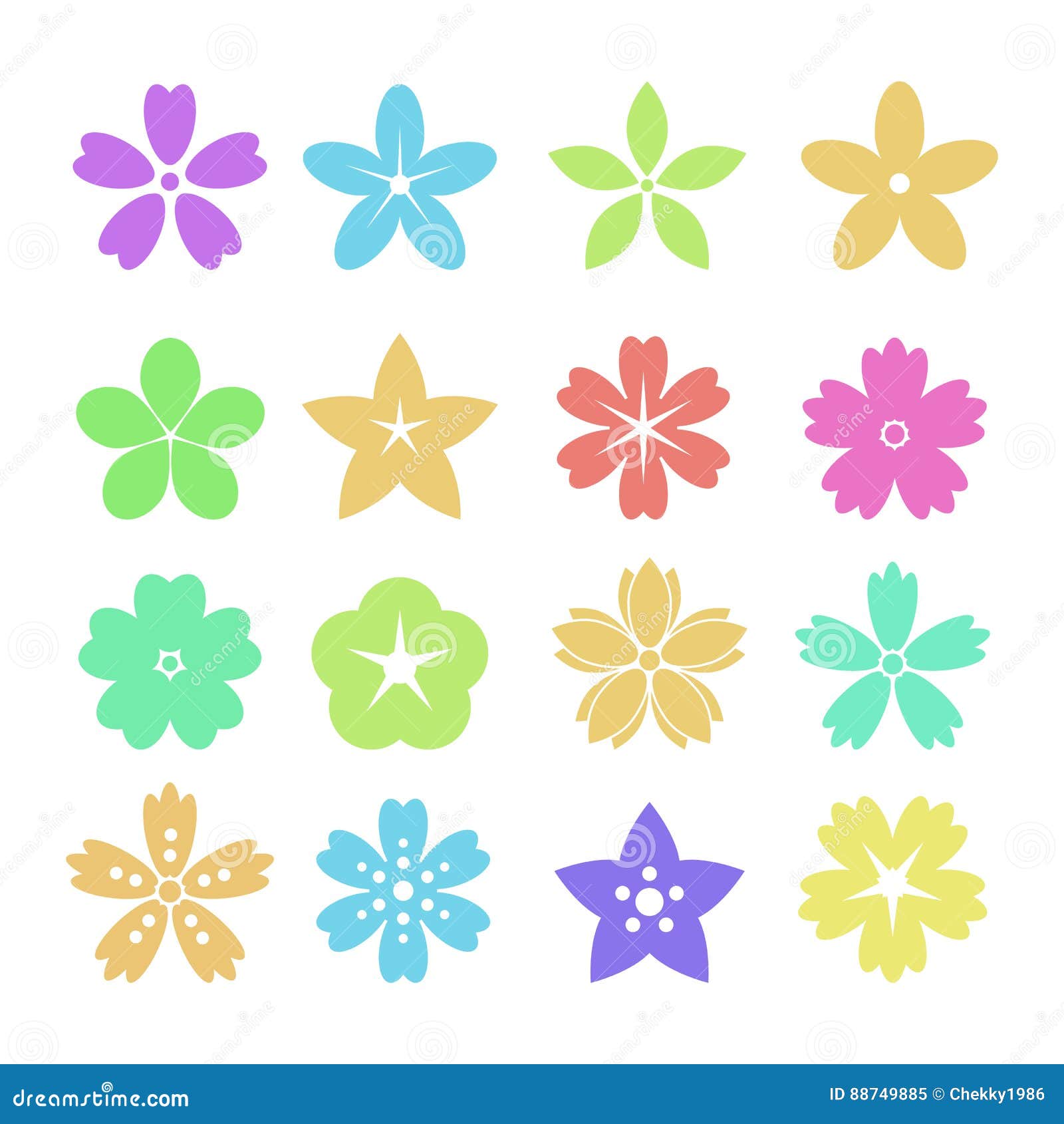 Flower Icons for Pattern stock vector. Illustration of lily - 88749885