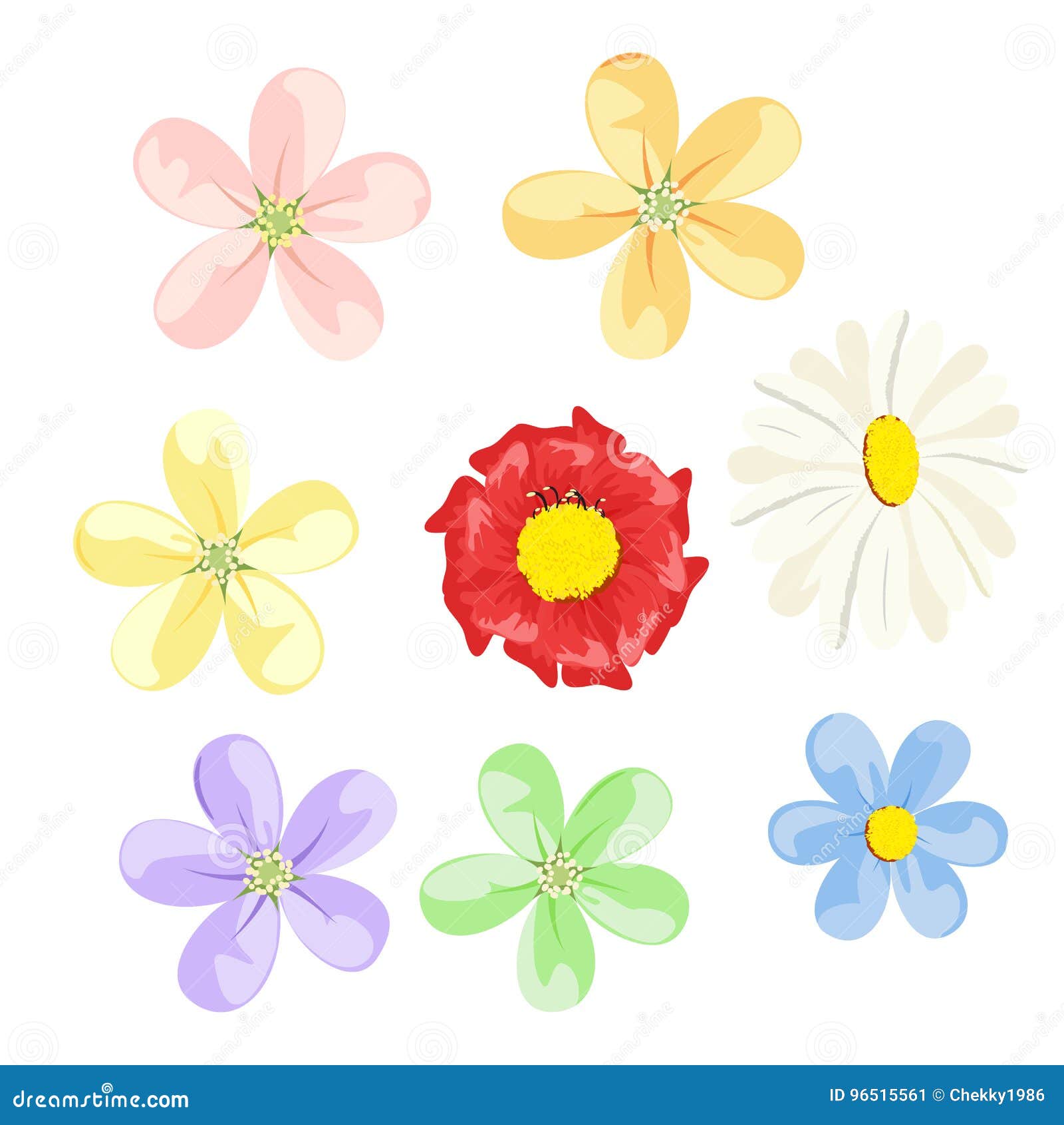 Flower Icons for Pattern stock vector. Illustration of decorative ...