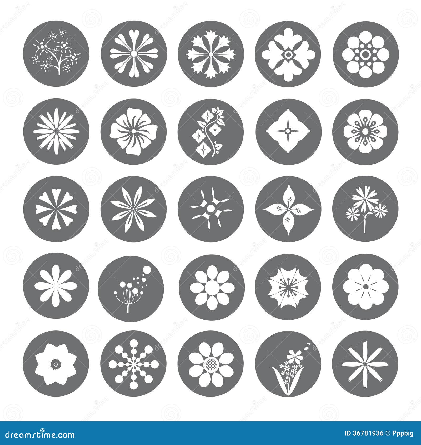 Flower icons stock illustration. Illustration of beautiful - 36781936