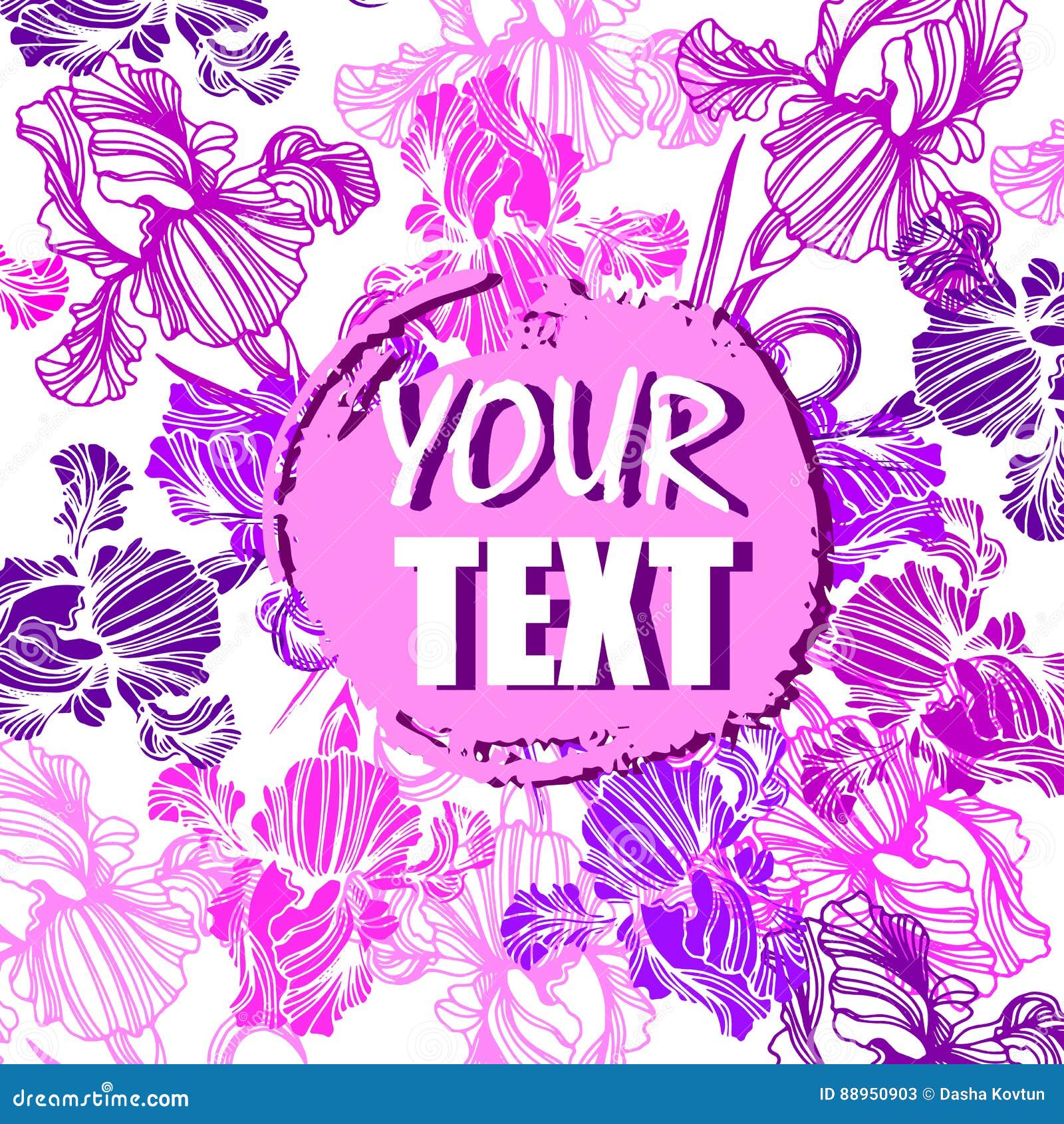 Flower Iris Nature Floral Plant Design Illustration Stock Vector ...