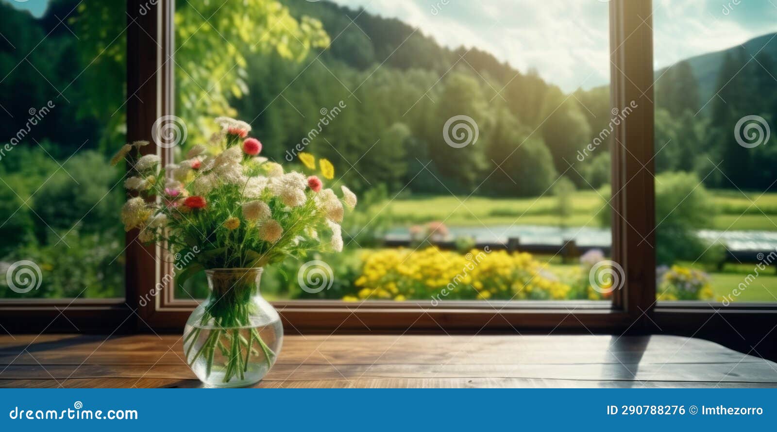 Flower in Jug Landscape Nature View Stock Photo - Image of nature ...