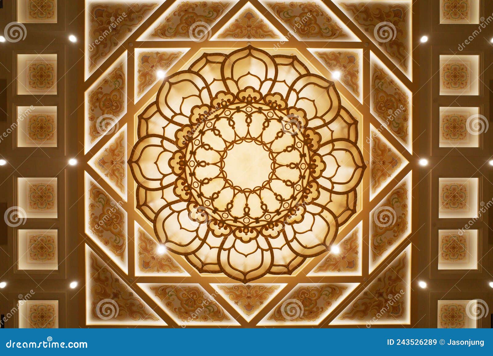 Lighting with Flower Shape in the Ceiling Stock Image - Image of pants ...