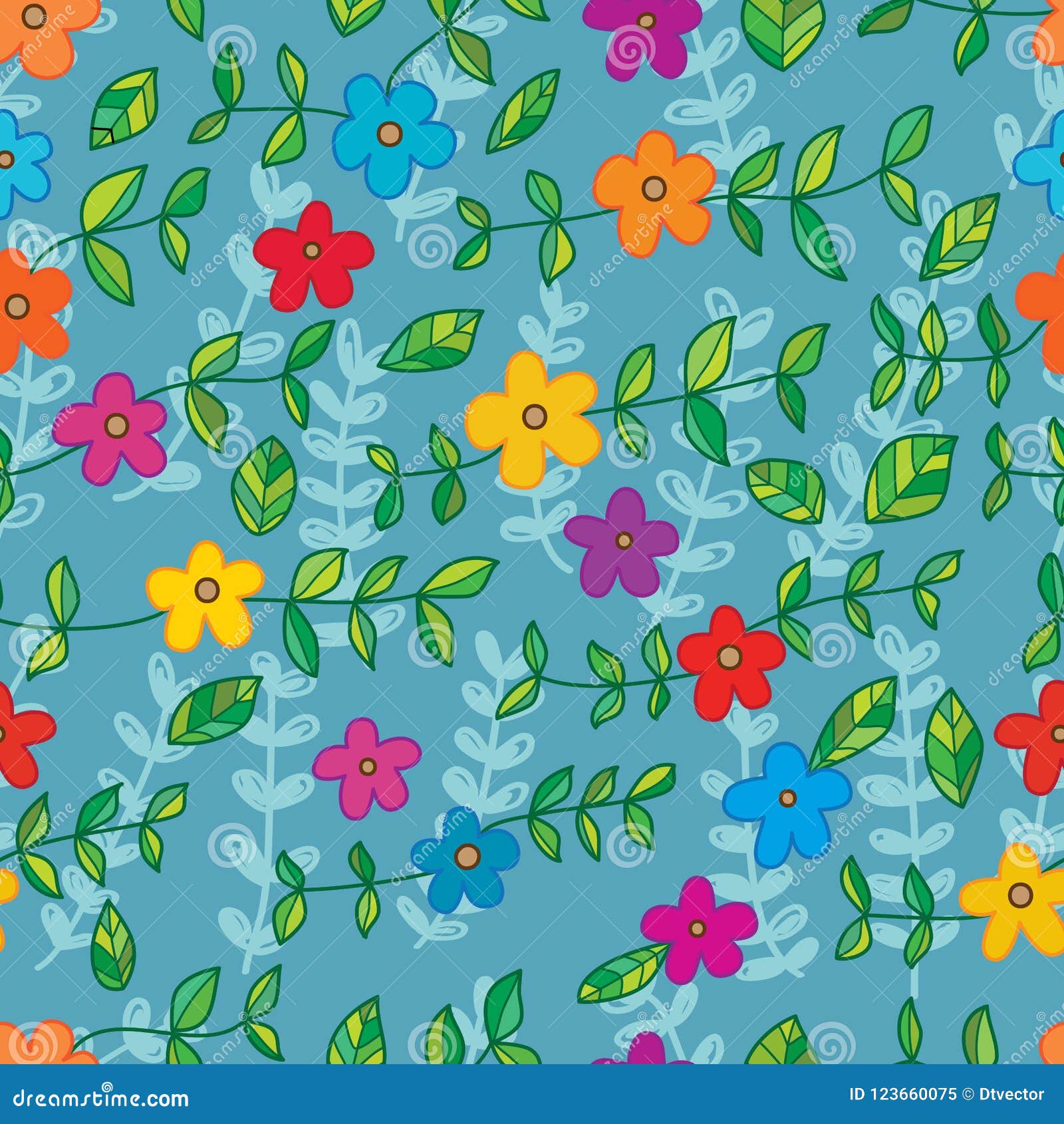 Flower Leaf Batik Many Seamless Pattern Stock Vector - Illustration of ...