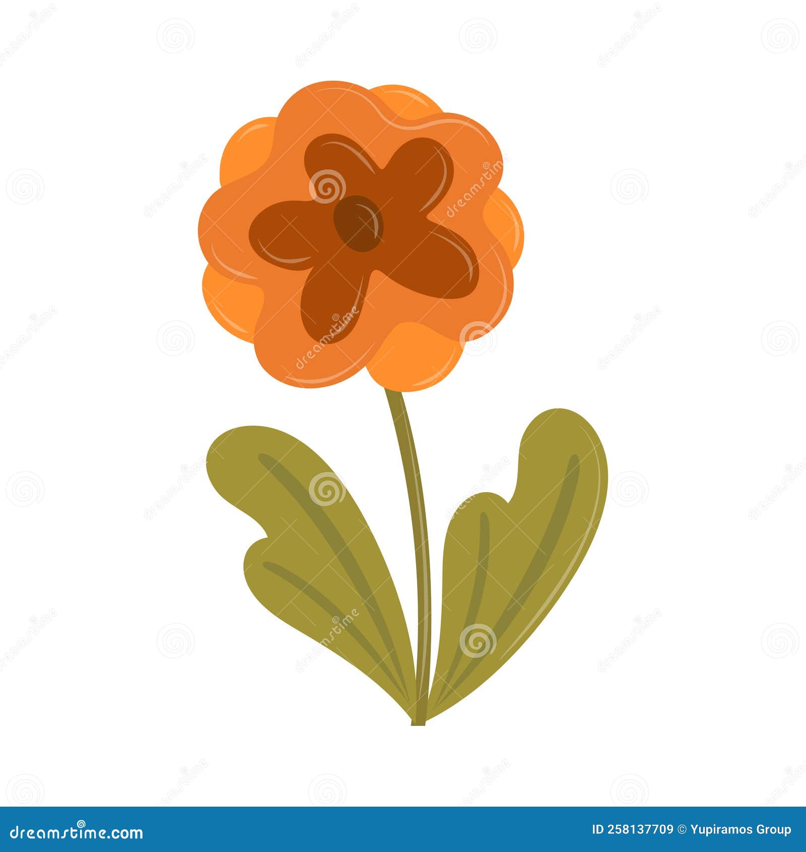 Flower and leaf icon stock vector. Illustration of pink - 258137709