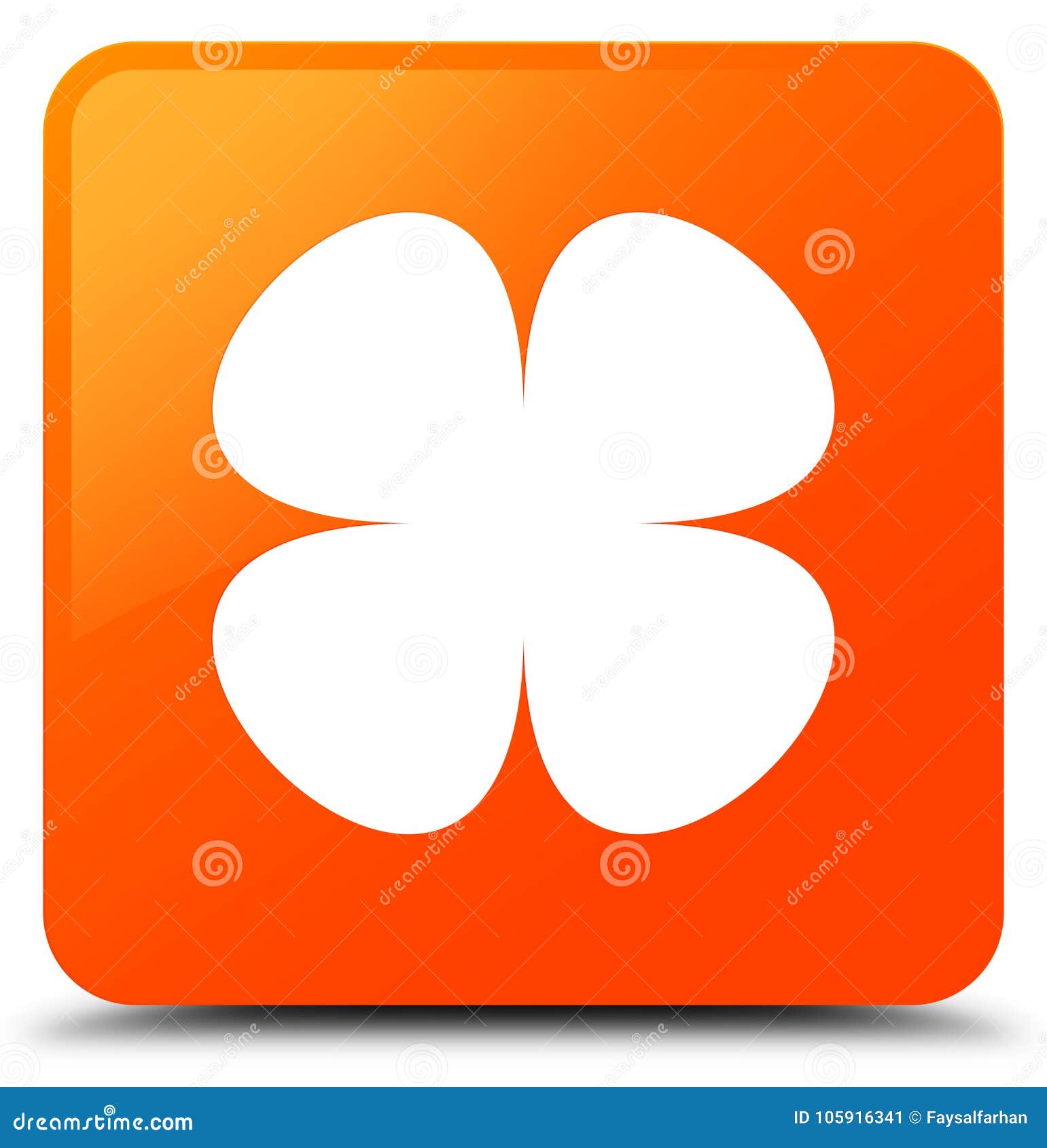 Flower Leaf Icon Orange Square Button Stock Illustration - Illustration ...