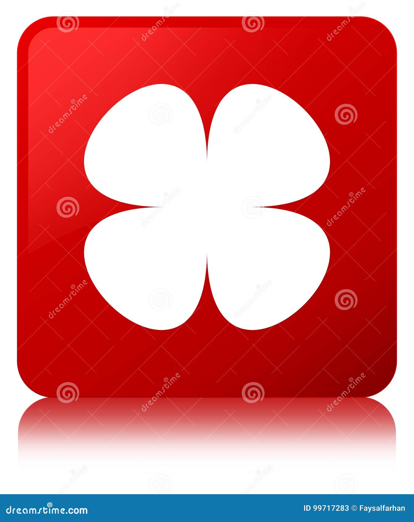 Flower Leaf Icon Red Square Button Stock Illustration - Illustration of ...