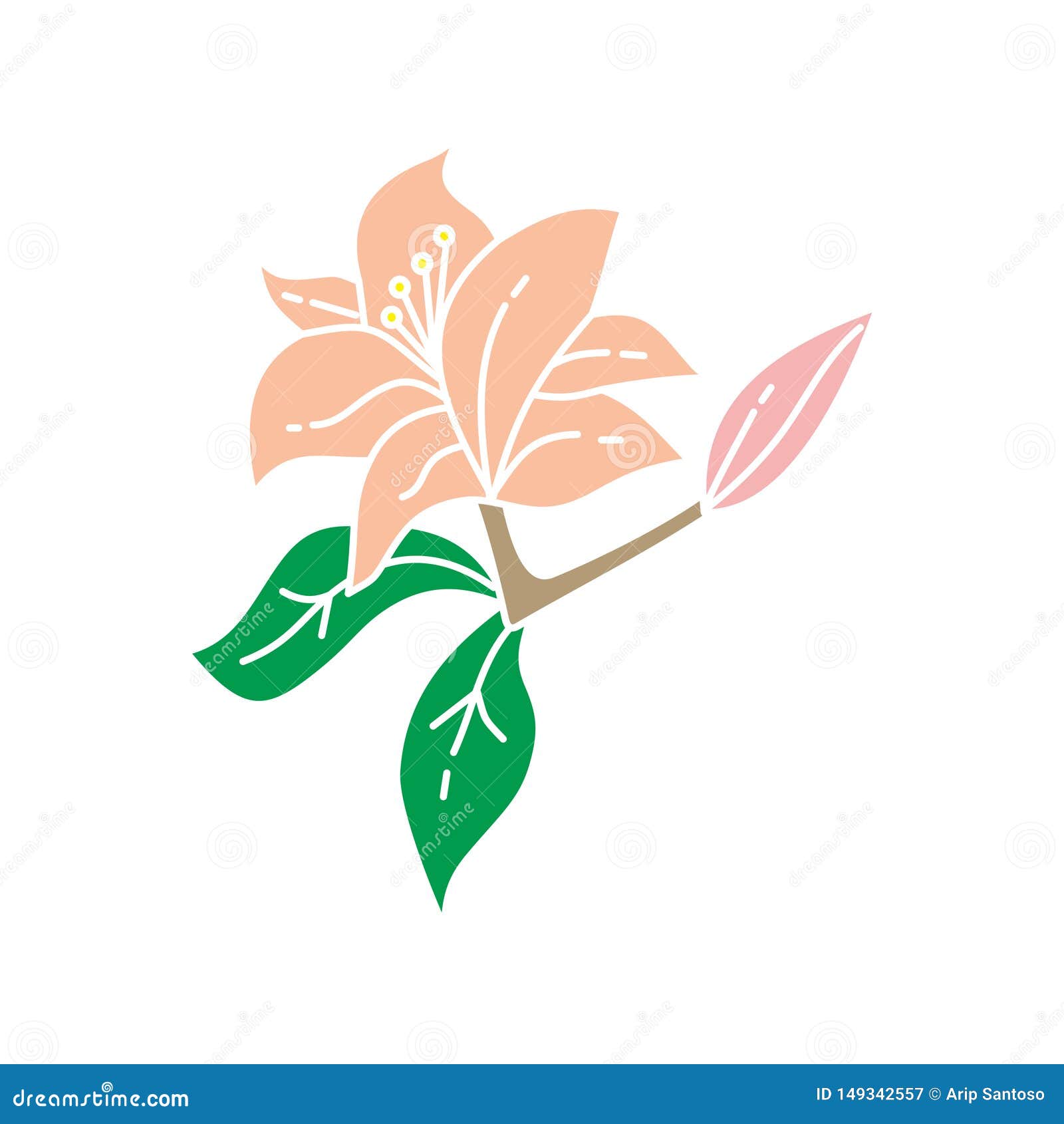Flower Leaf Illustration Design Template Vector Stock Illustration ...
