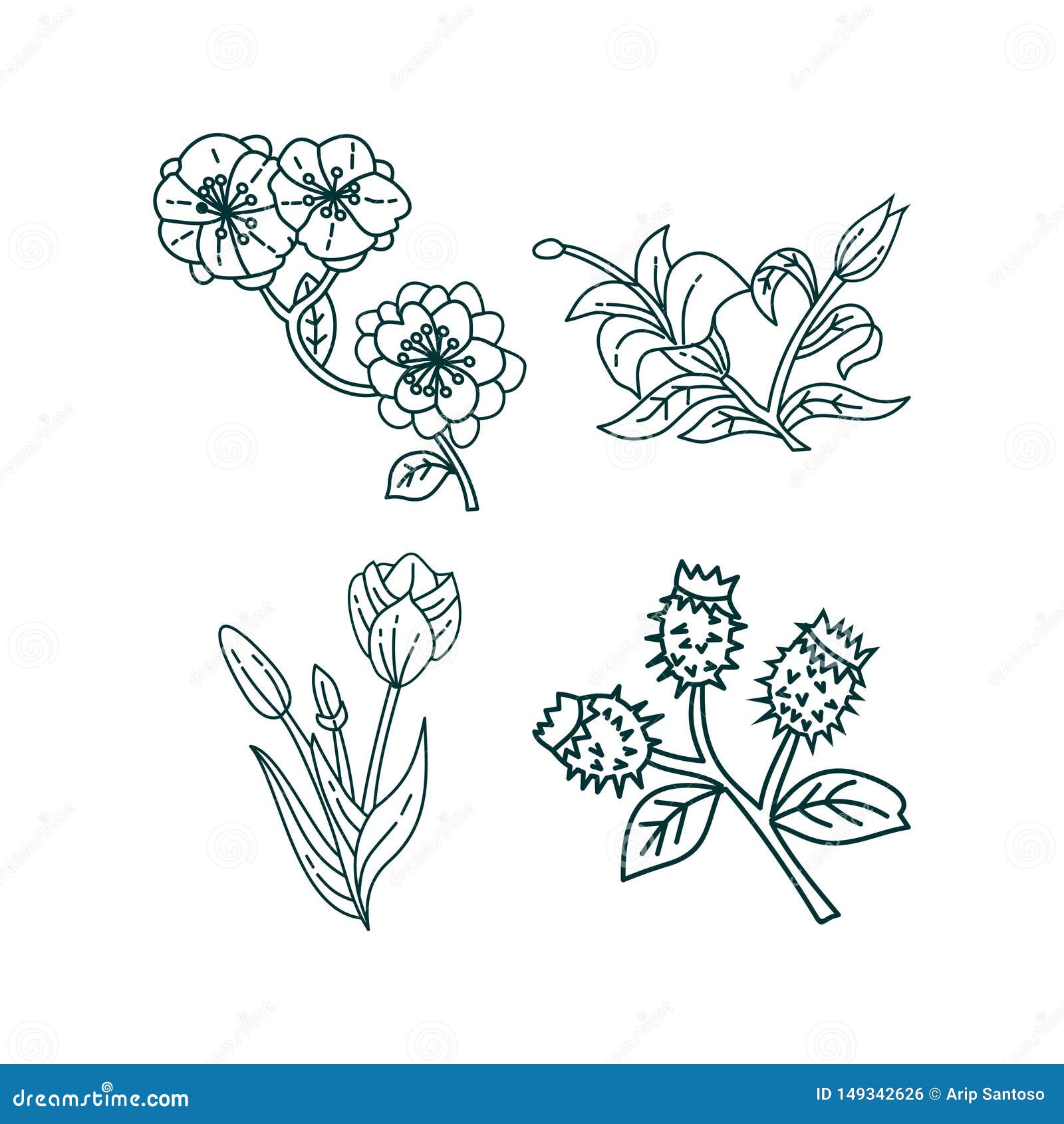 Flower Leaf Illustration Design Template Vector Stock Vector ...