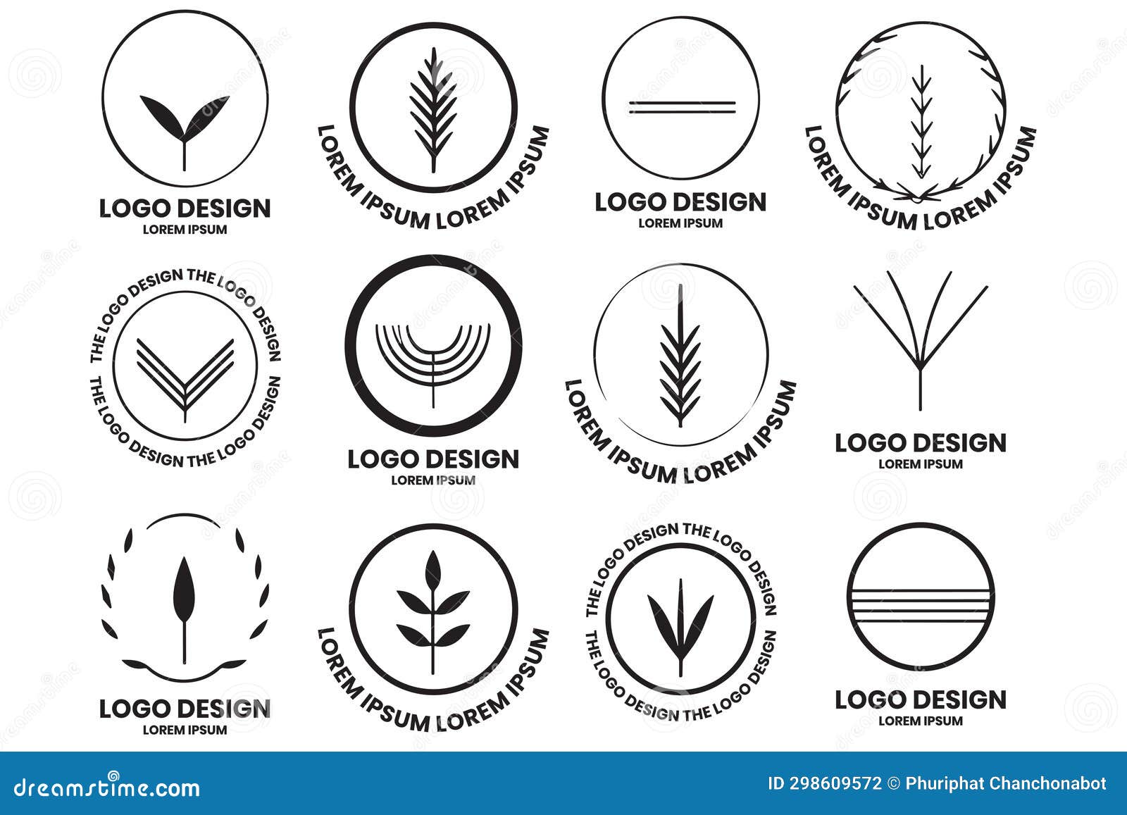 Flower or Leaf Logo in a Minimalist Style for Decoration Stock Vector ...