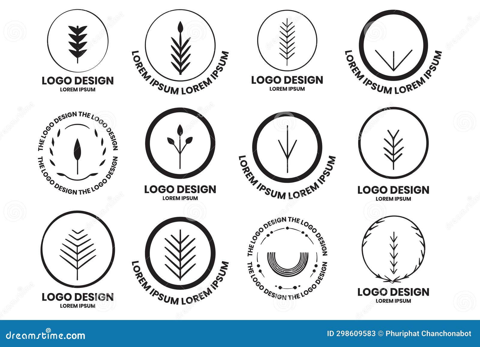 Flower or Leaf Logo in a Minimalist Style for Decoration Stock Vector ...