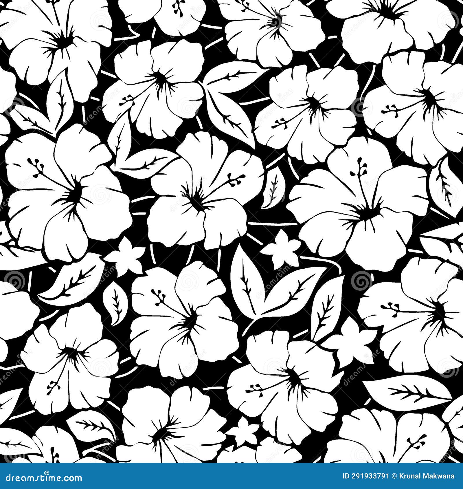 Flower and Leaf Pattern Trendy Print Design, Background, Texture, Tile ...