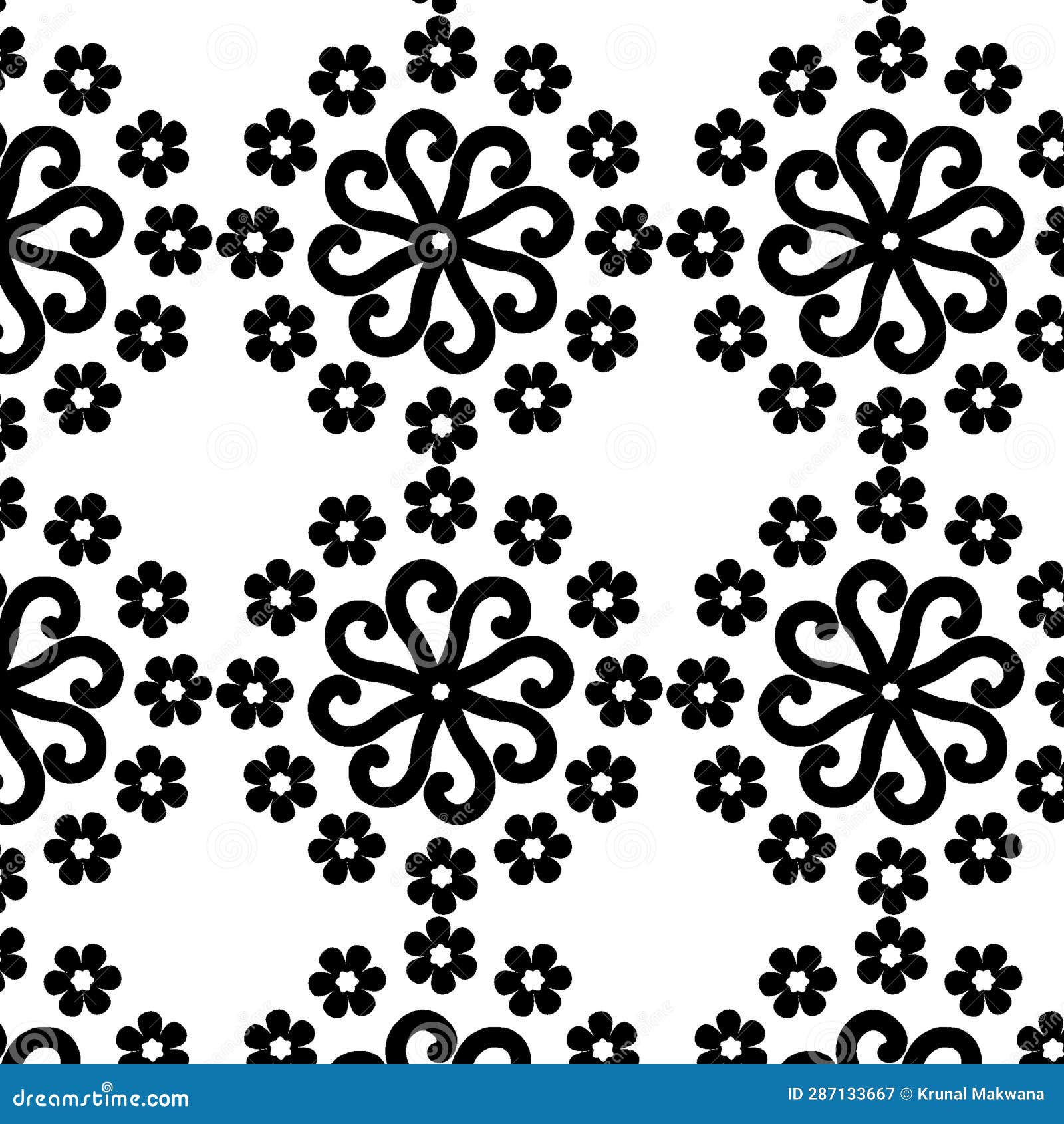 Flower and Leaf Pattern Trendy Print Design, Background, Texture, Tile ...