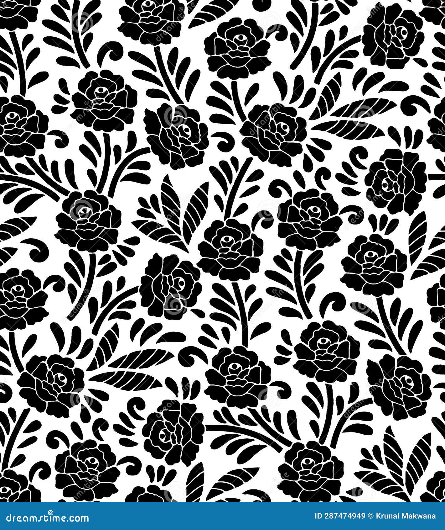 Flower and Leaf Pattern Trendy Print Design, Background, Texture, Tile ...