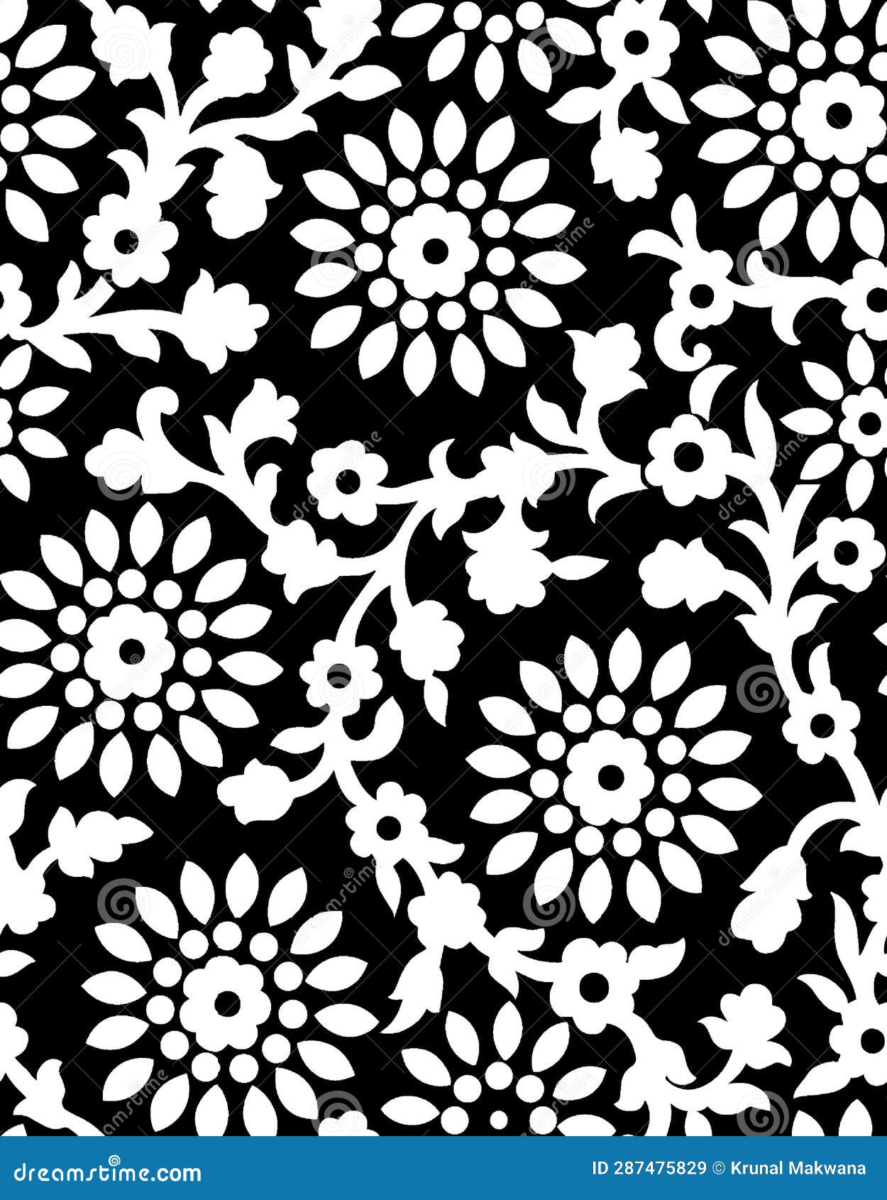 Flower and Leaf Pattern Trendy Print Design, Background, Texture, Tile ...