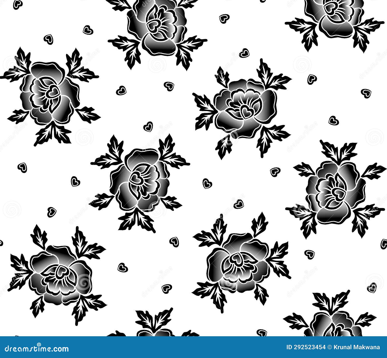 Flower and Leaf Pattern Trendy Print Design, Background, Texture, Tile ...