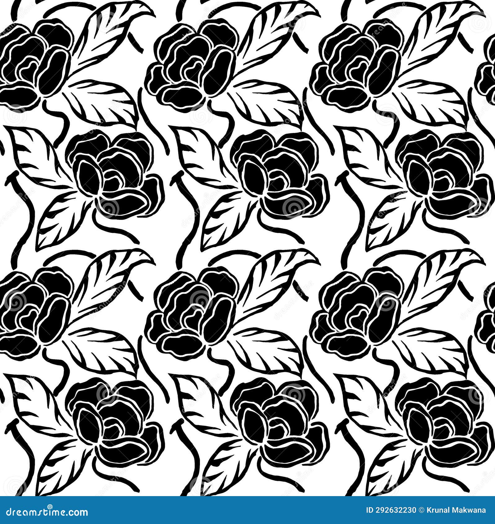 Flower and Leaf Pattern Trendy Print Design, Background, Texture, Tile ...