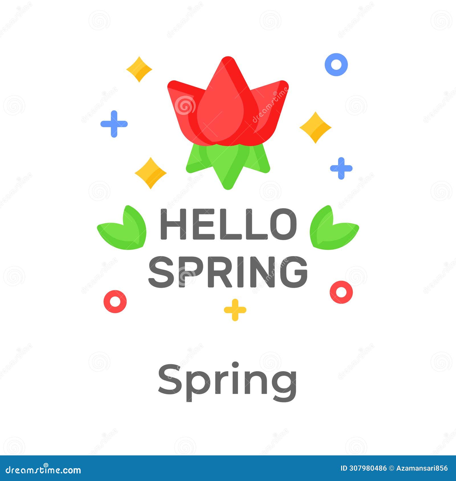 Flower with Leaves Denoting Concept Icon of Spring Season, Hello Spring ...