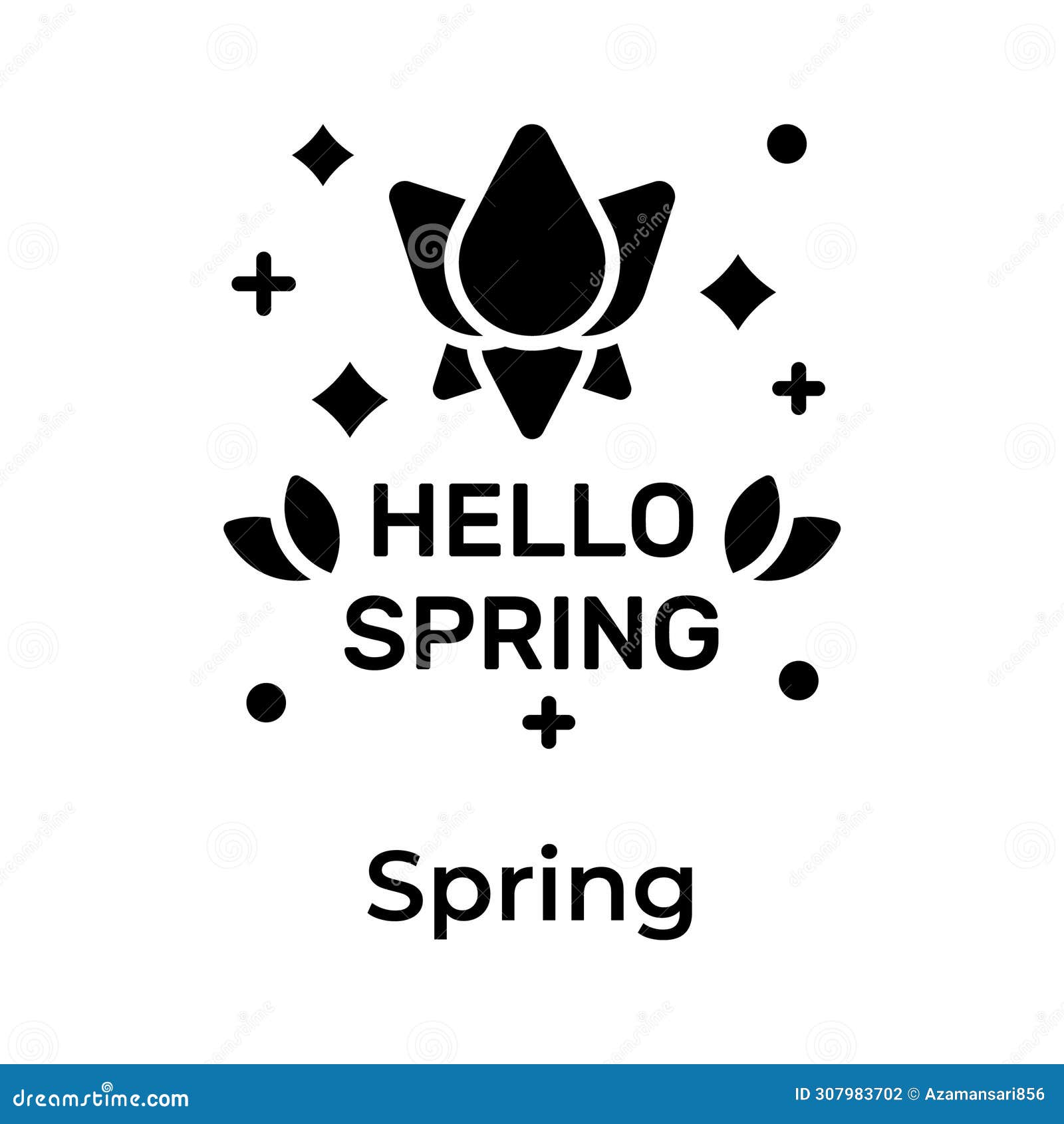 Flower with Leaves Denoting Concept Icon of Spring Season, Hello Spring ...