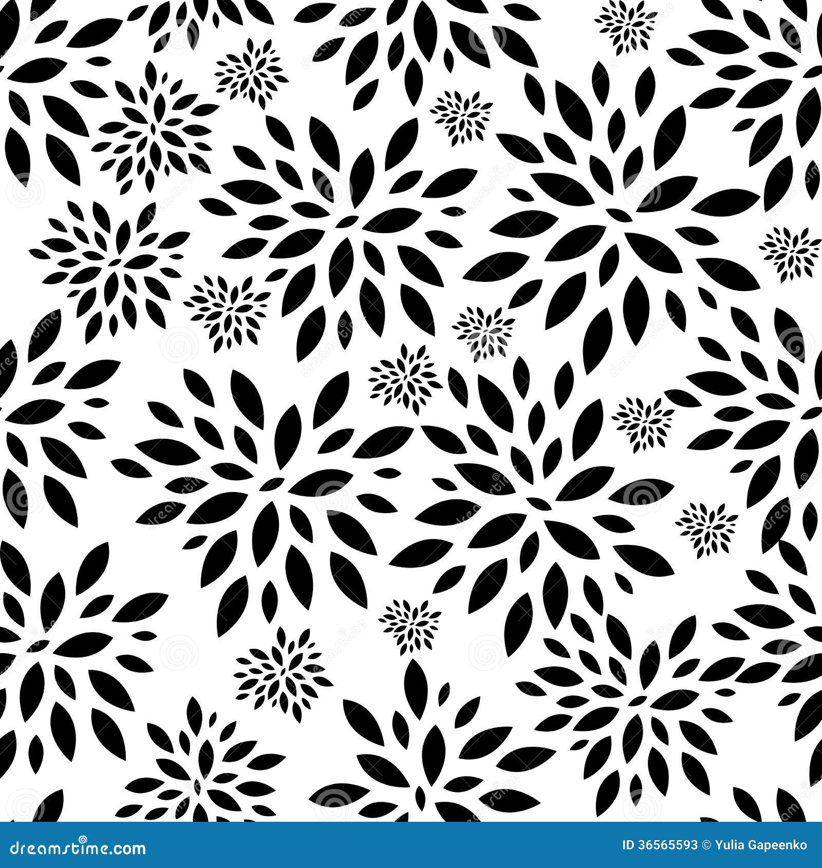 Flower Leaves Seamless Pattern Background Vector Stock Vector ...