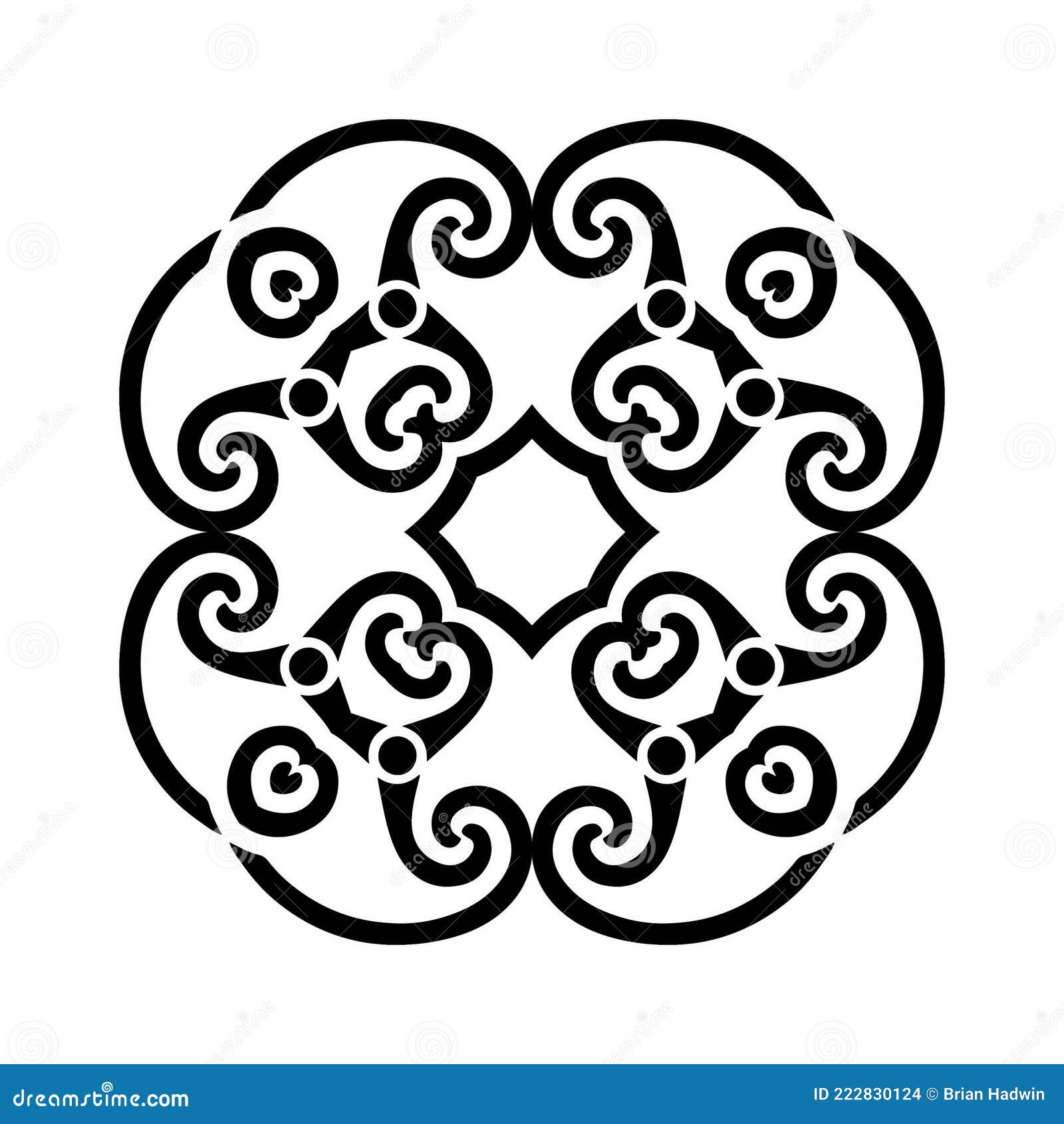 Celtic Floral Stencil Line Drawing Stock Illustration - Illustration of ...