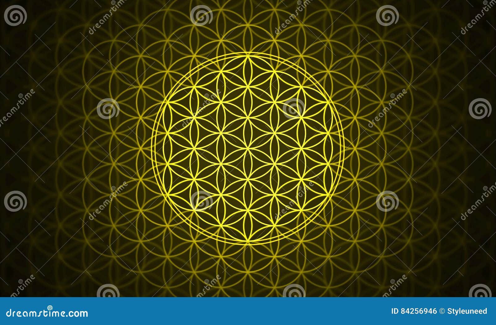 The Flower of Life Symbol Yellow Stock Illustration - Illustration of ...