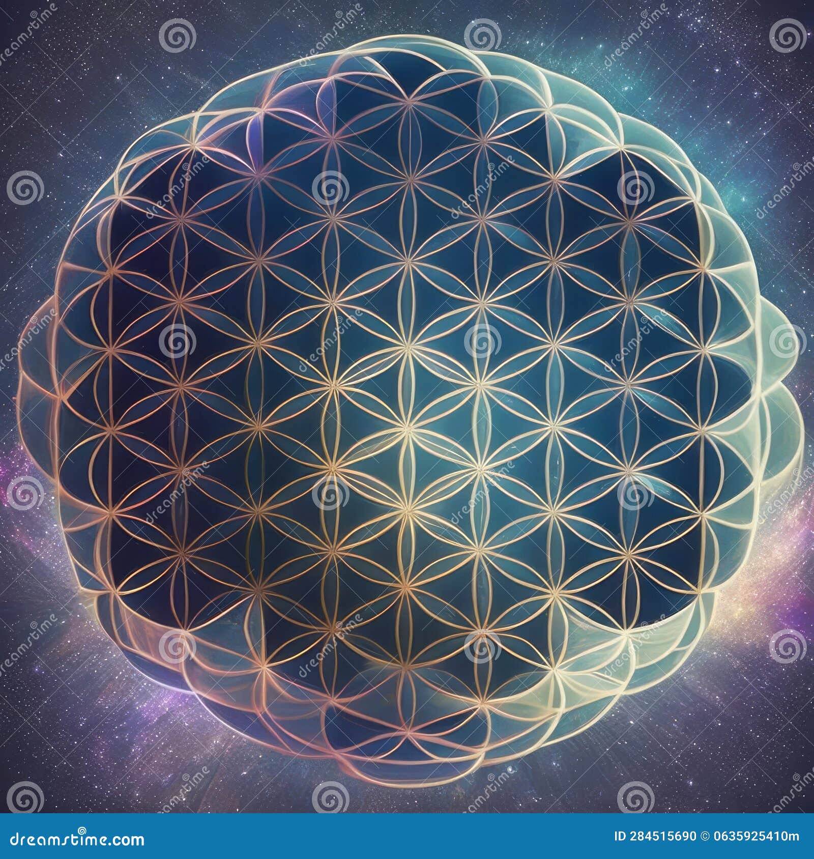 The Flower of Life, Symbolizing the Interconnection, Harmony of the ...