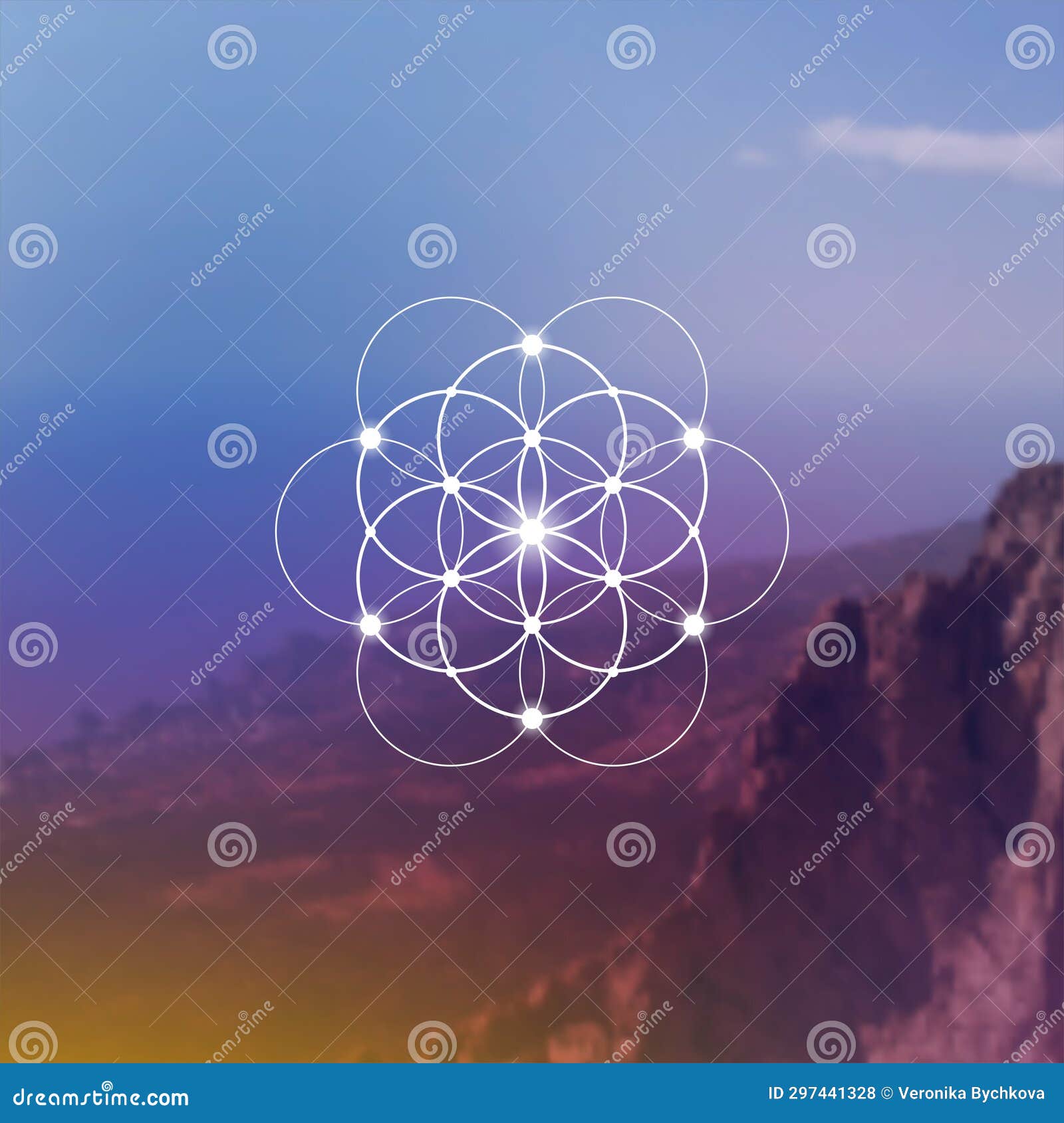 Flower of Life. Tree of Life Stock Vector - Illustration of triangles ...