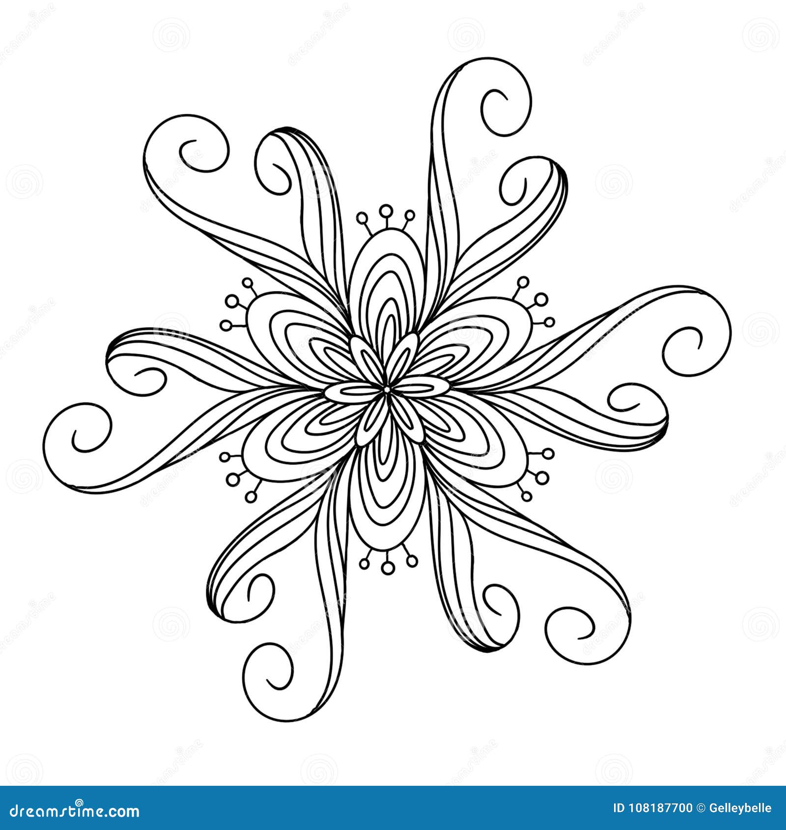 Flower stock illustration. Illustration of curve, line - 108187700