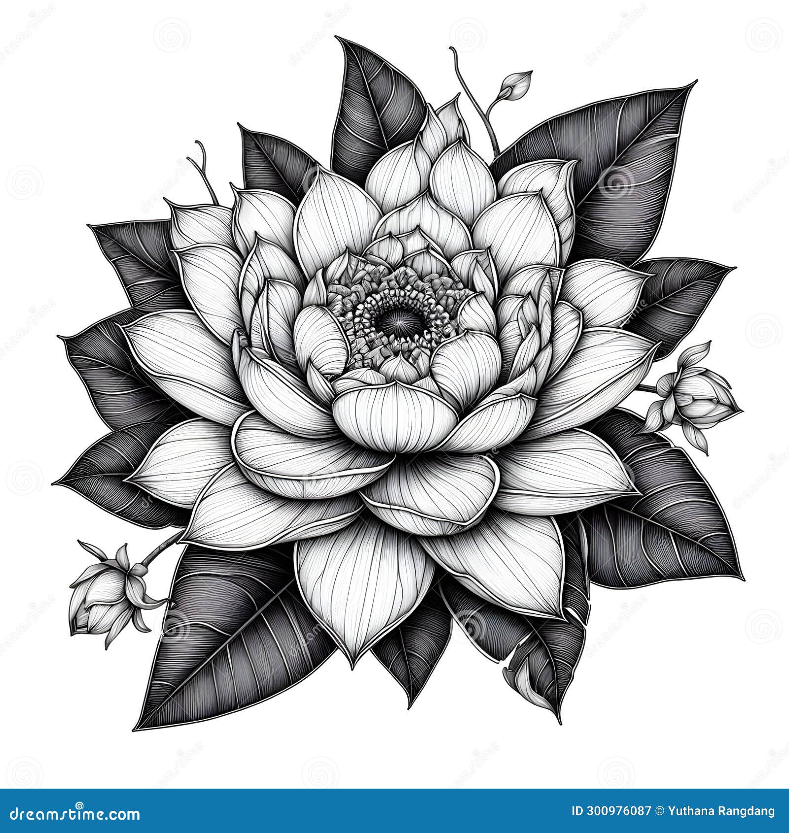 Flower Line Art , Hyper Realistic. Stock Image - Image of fantasy, line ...