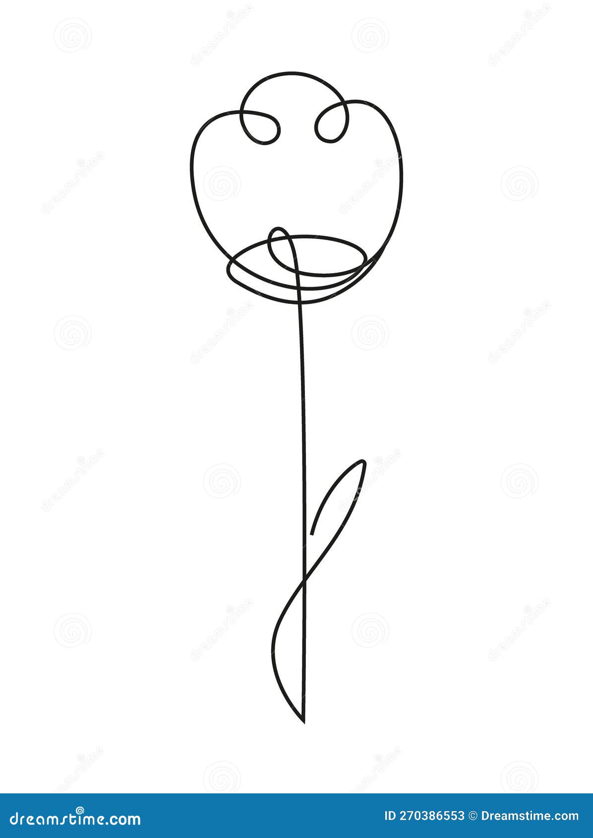 Flower Line Art. Minimalist Outline Pattern. Single Line Design Stock ...